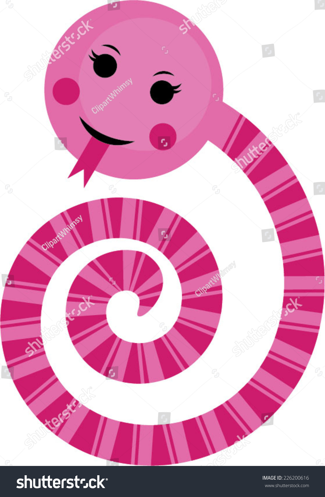 Pink Snake Cartoon Stock Vector (Royalty Free) 226200616 | Shutterstock