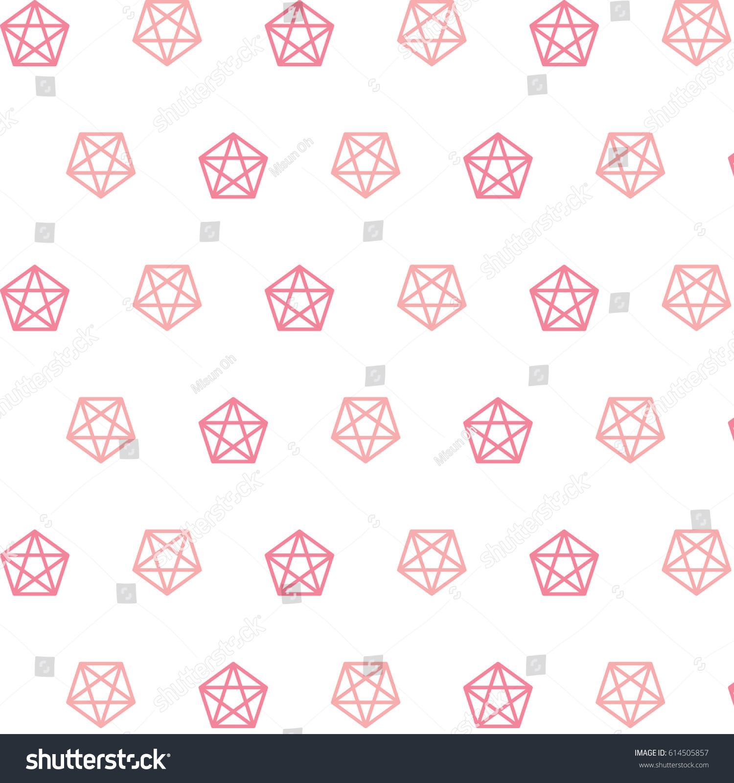 Pink Star Pentagram Vector Illustration Pattern Stock Vector (Royalty ...