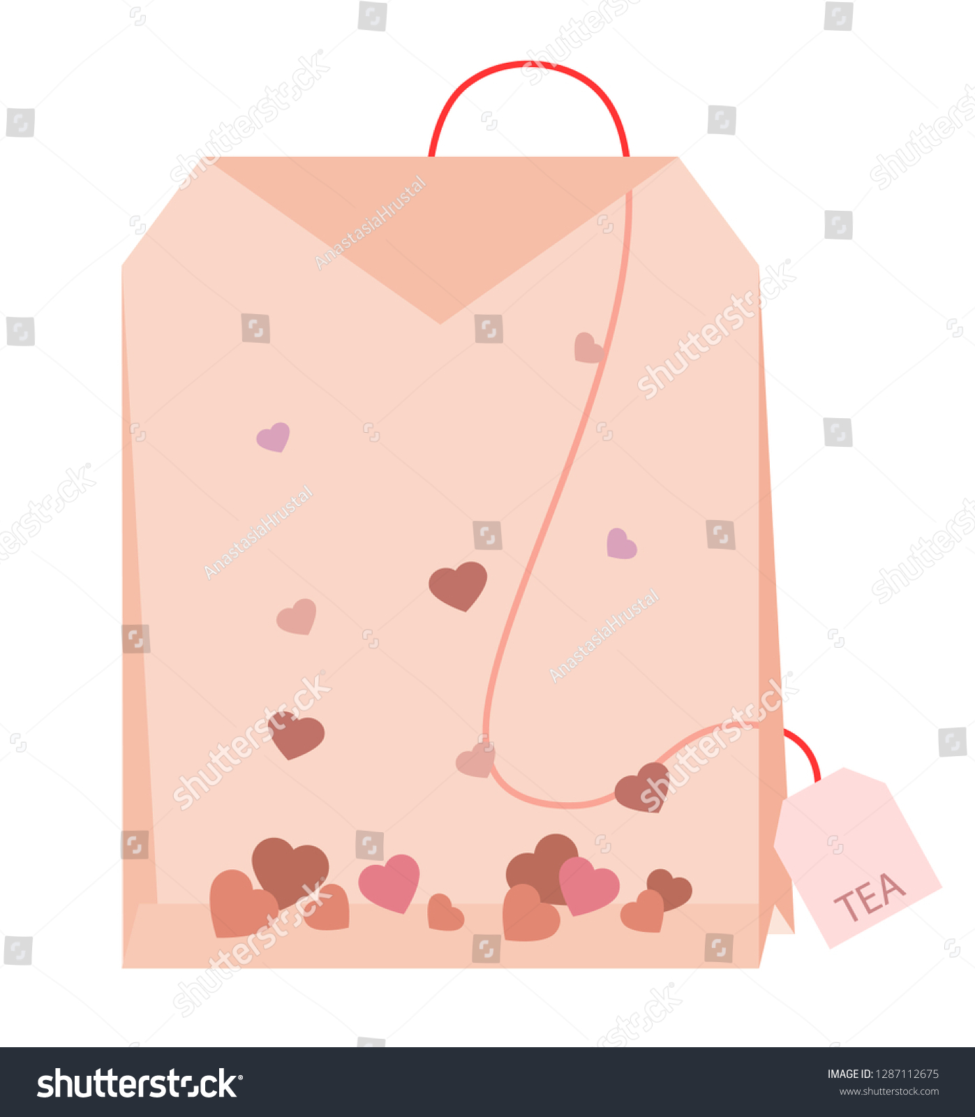 Pink Tea Bag Stock Vector (Royalty Free) 1287112675 | Shutterstock