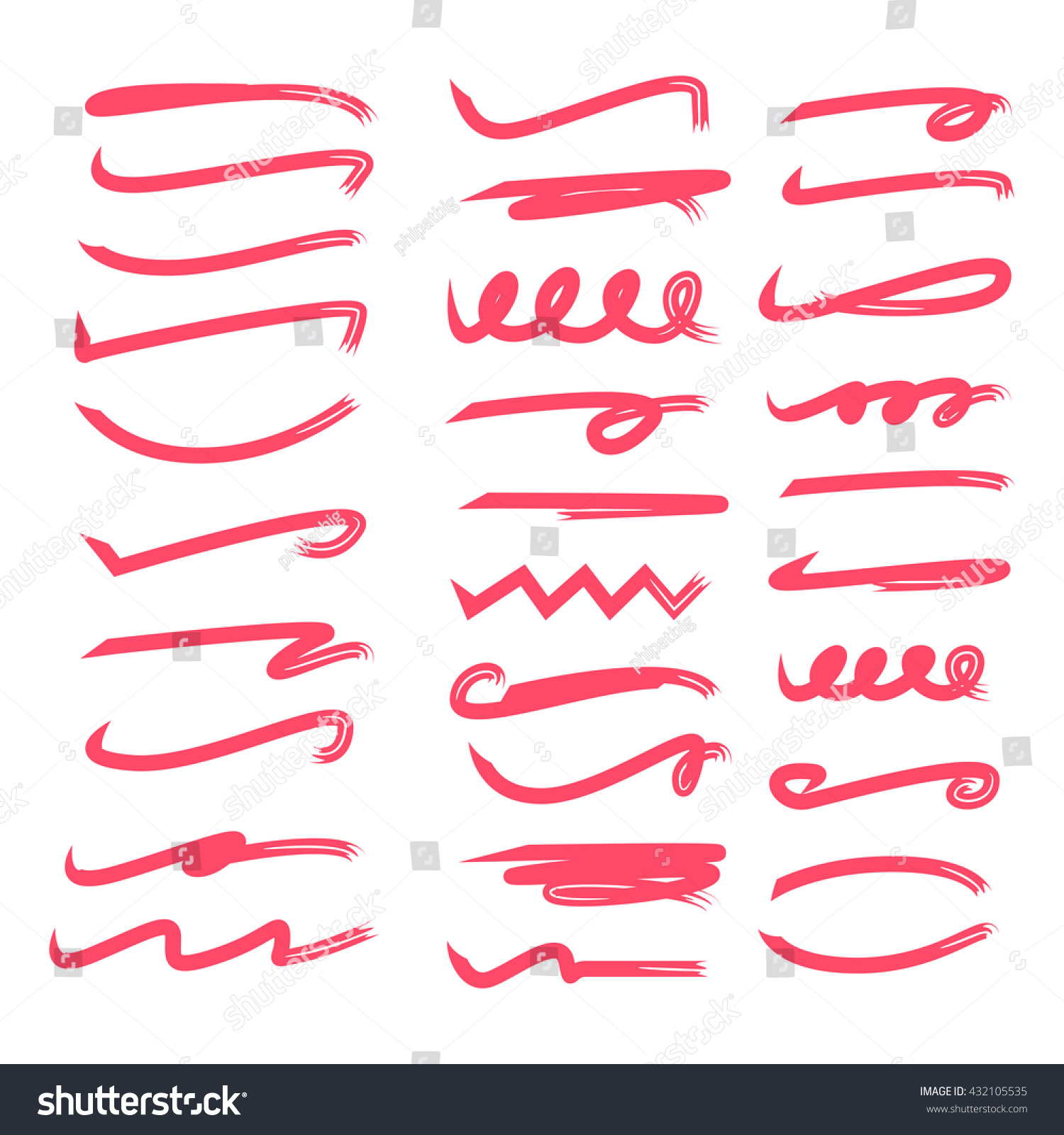 Pink Underlines Marking Text Stock Vector (Royalty Free) 432105535