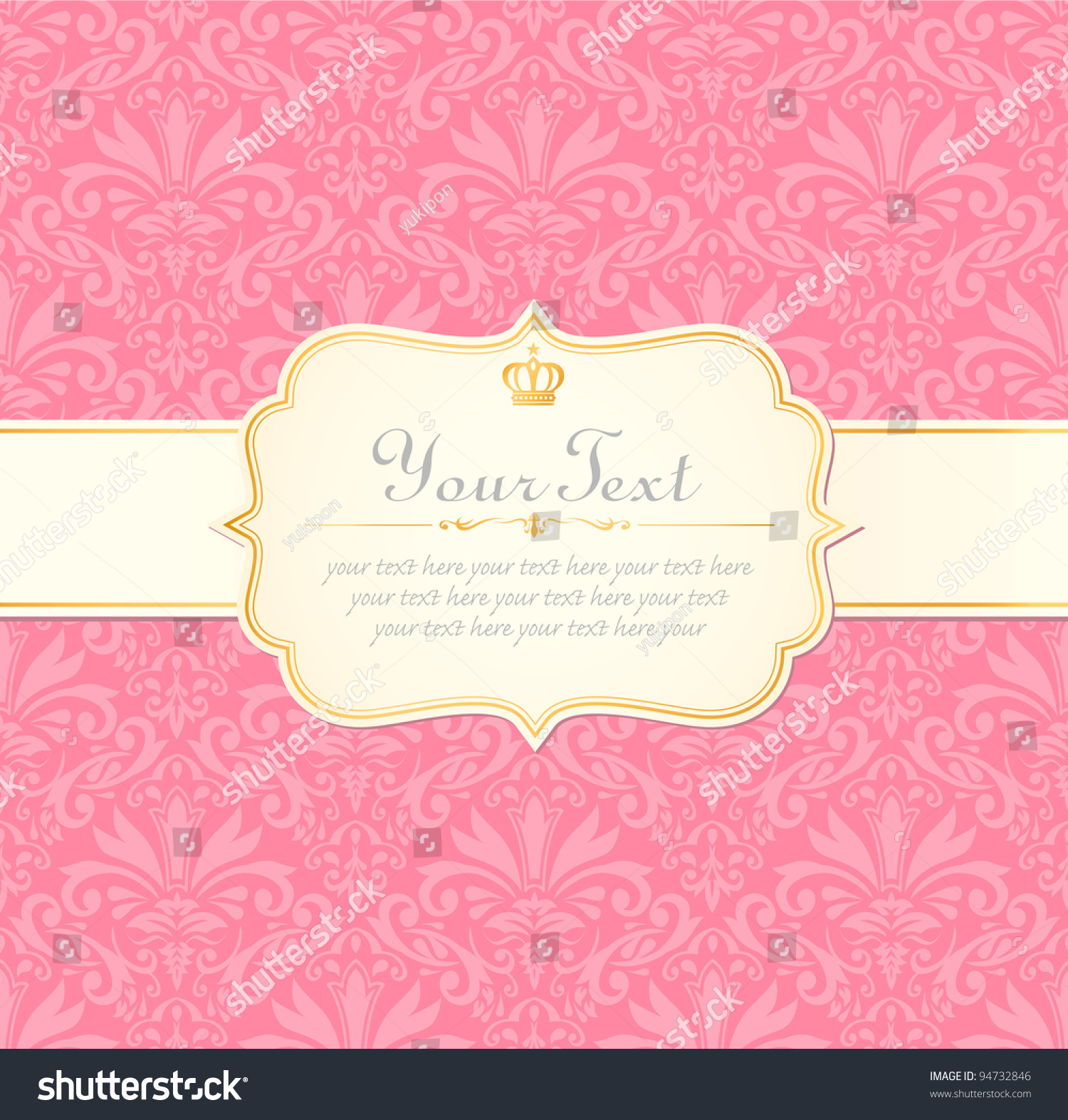 Pink Vintage Label Vector Frame Stock Vector 94732846 - Shutterstock