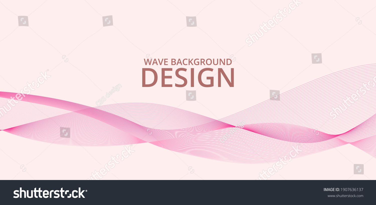 Pink Wave Line Background Template Stock Vector (Royalty Free) 1907636137
