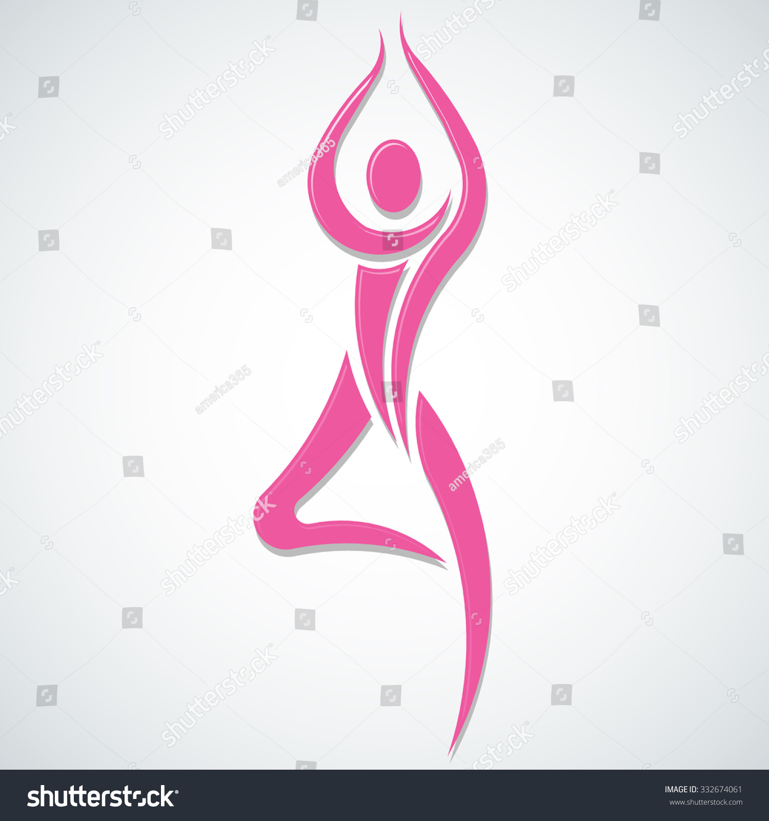 Pink Yoga Pose Vector Illustration Stock Vector (Royalty Free) 332674061