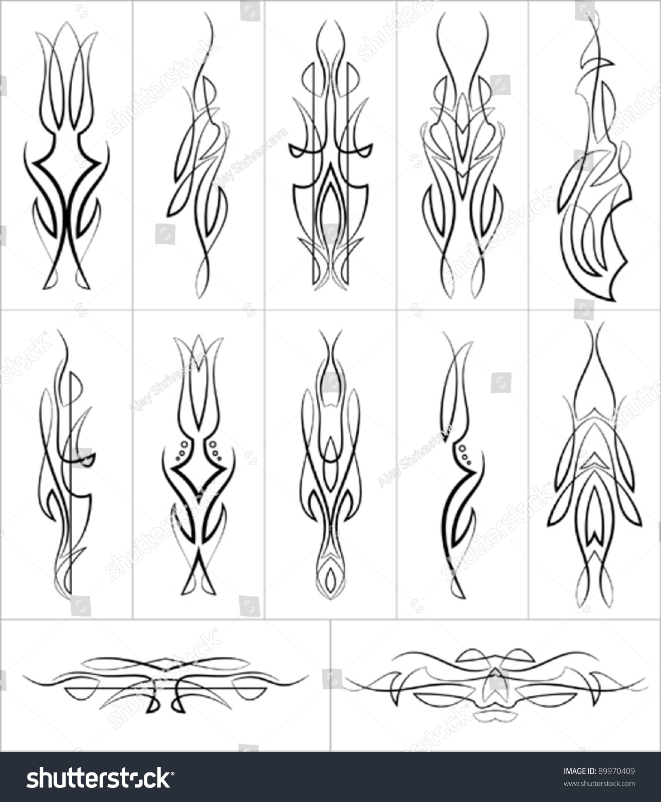 Pinstripe Design Collection Stock Vector 89970409 - Shutterstock