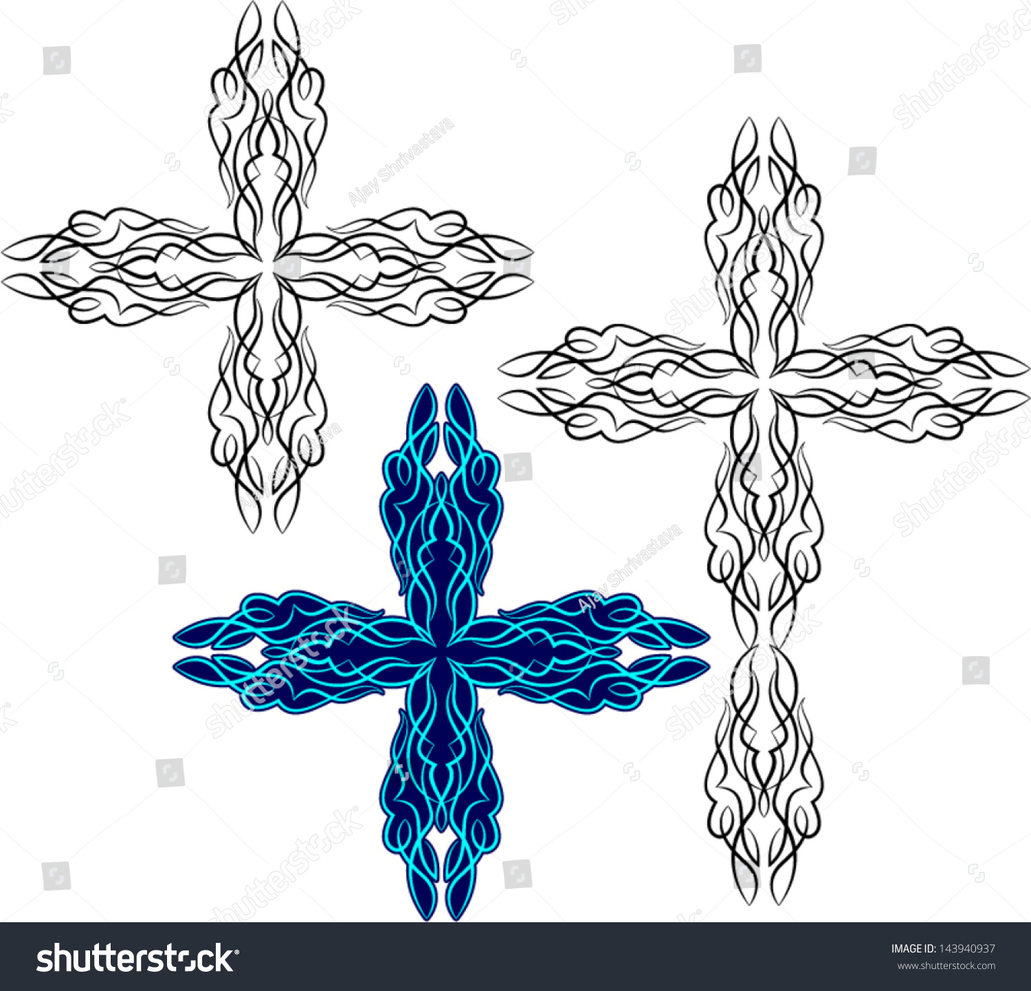 Pinstripe Design Cross Stock Vector (Royalty Free) 143940937