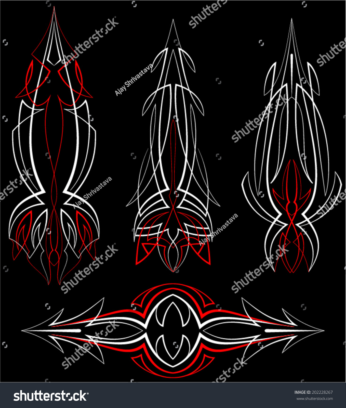 Pinstripe Graphics Vinyl Ready Stock Vector (Royalty Free) 202228267 ...
