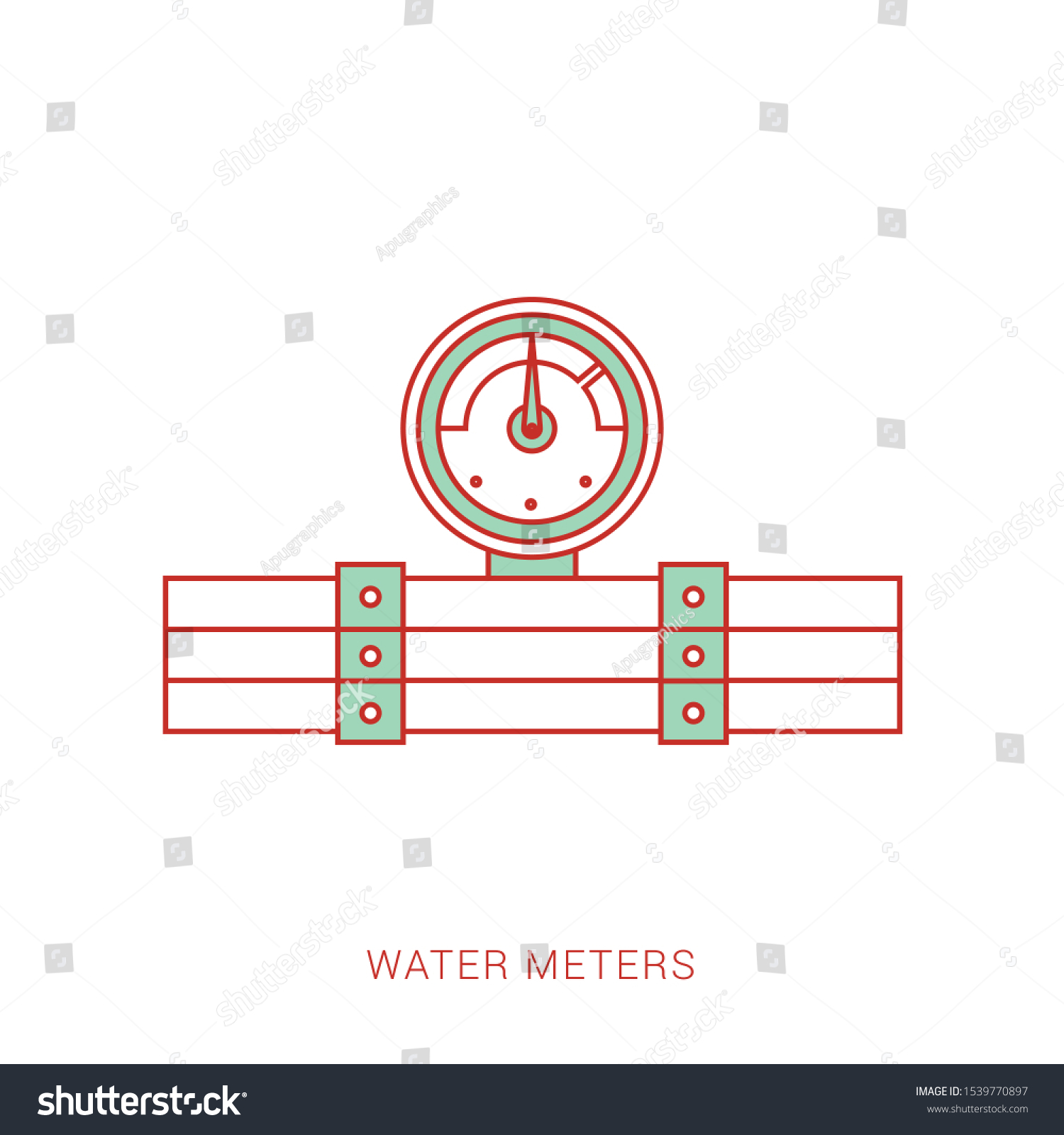 Pipe Water Meter Vector Icon Stock Vector (Royalty Free) 1539770897 ...