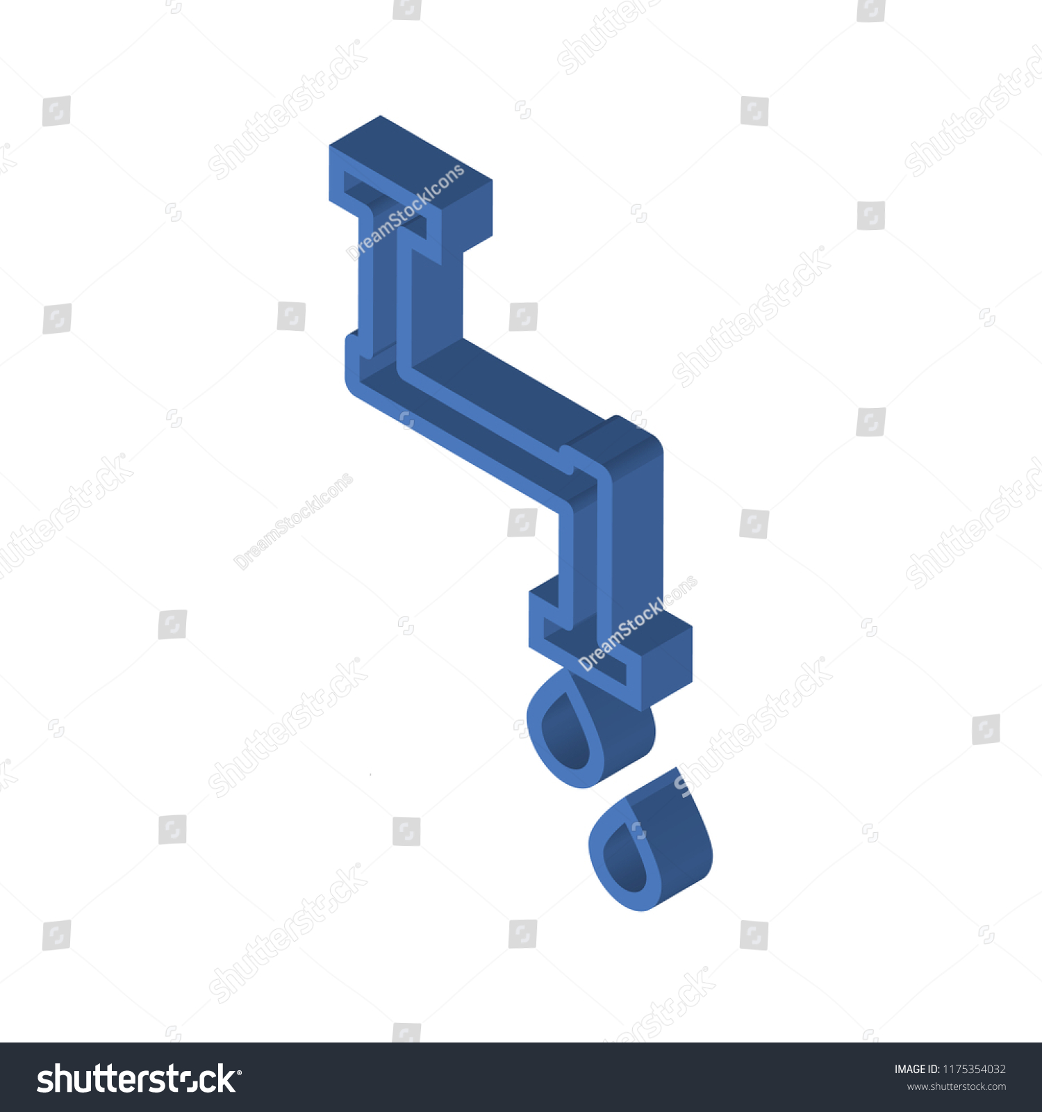 Pipe Isometric Left Top View 3d Stock Vector (Royalty Free) 1175354032