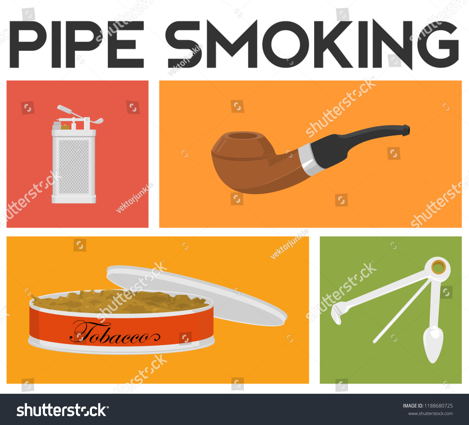 Pipe Smoking Tool Illustration Flat Style Stock Vector (Royalty Free ...