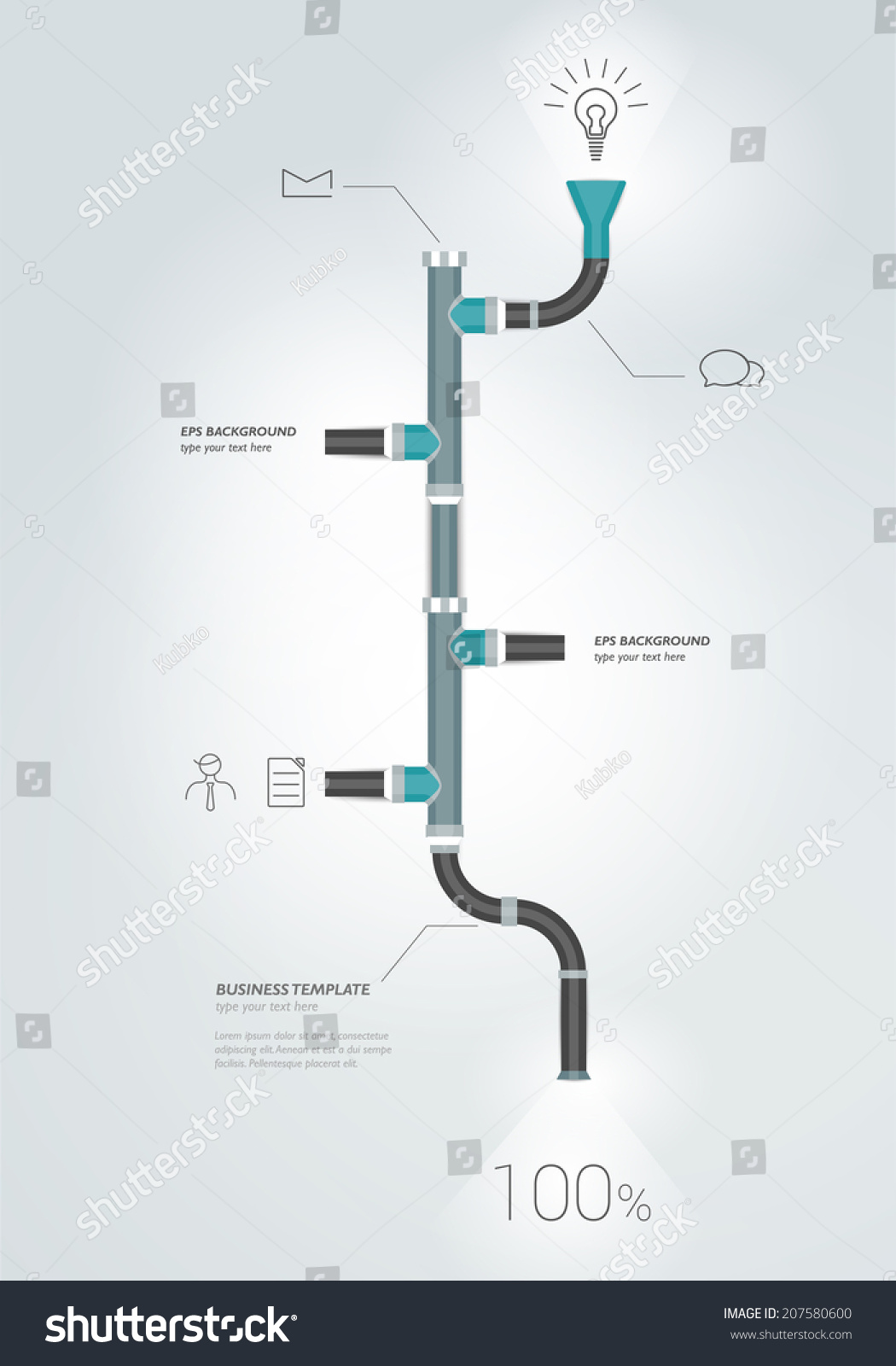 Pipe Timeline Infographics Template Vector Illustration Stock Vector ...