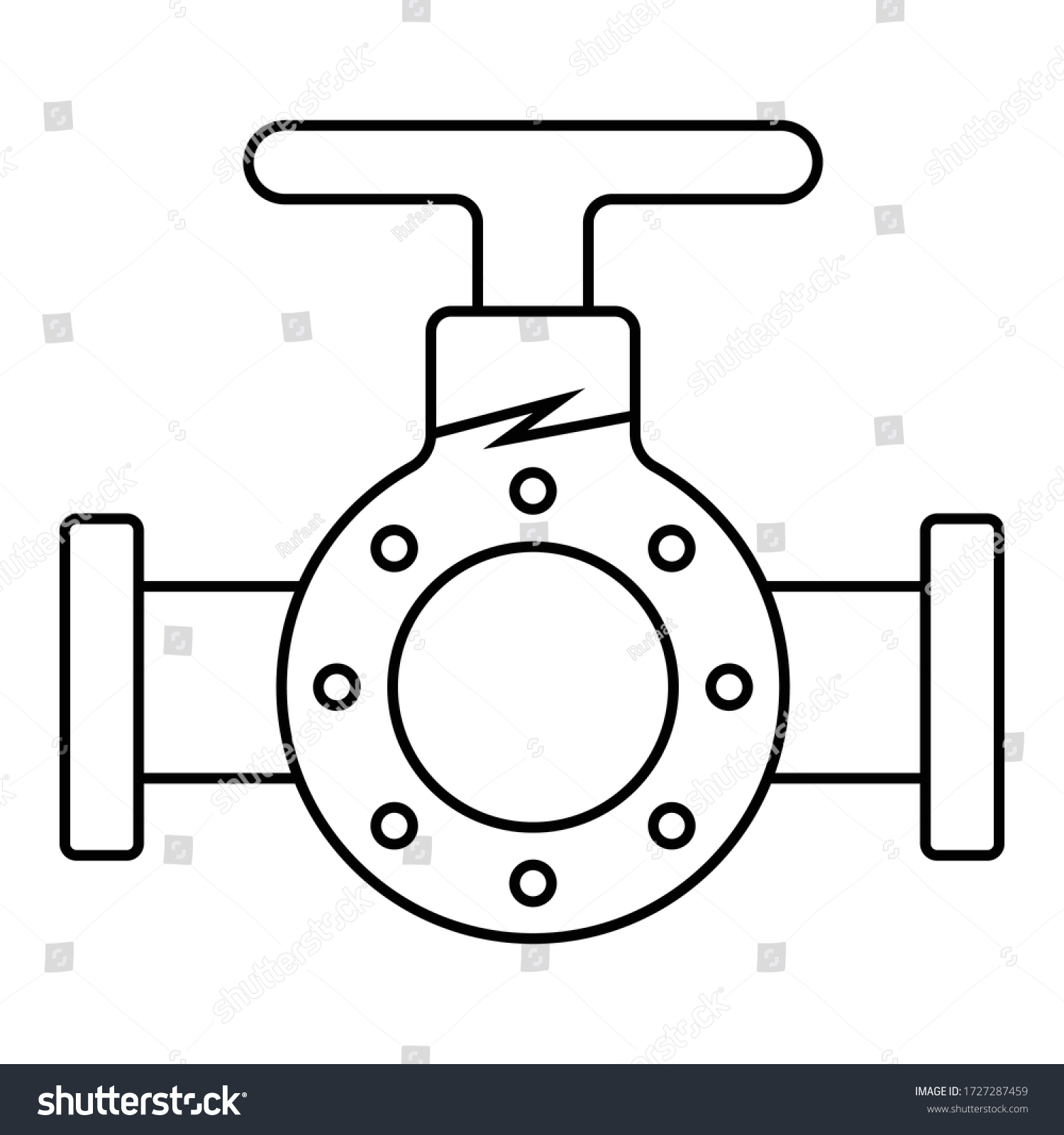 Pipe Valve Isolated Icon Vector Stock Vector (Royalty Free) 1727287459