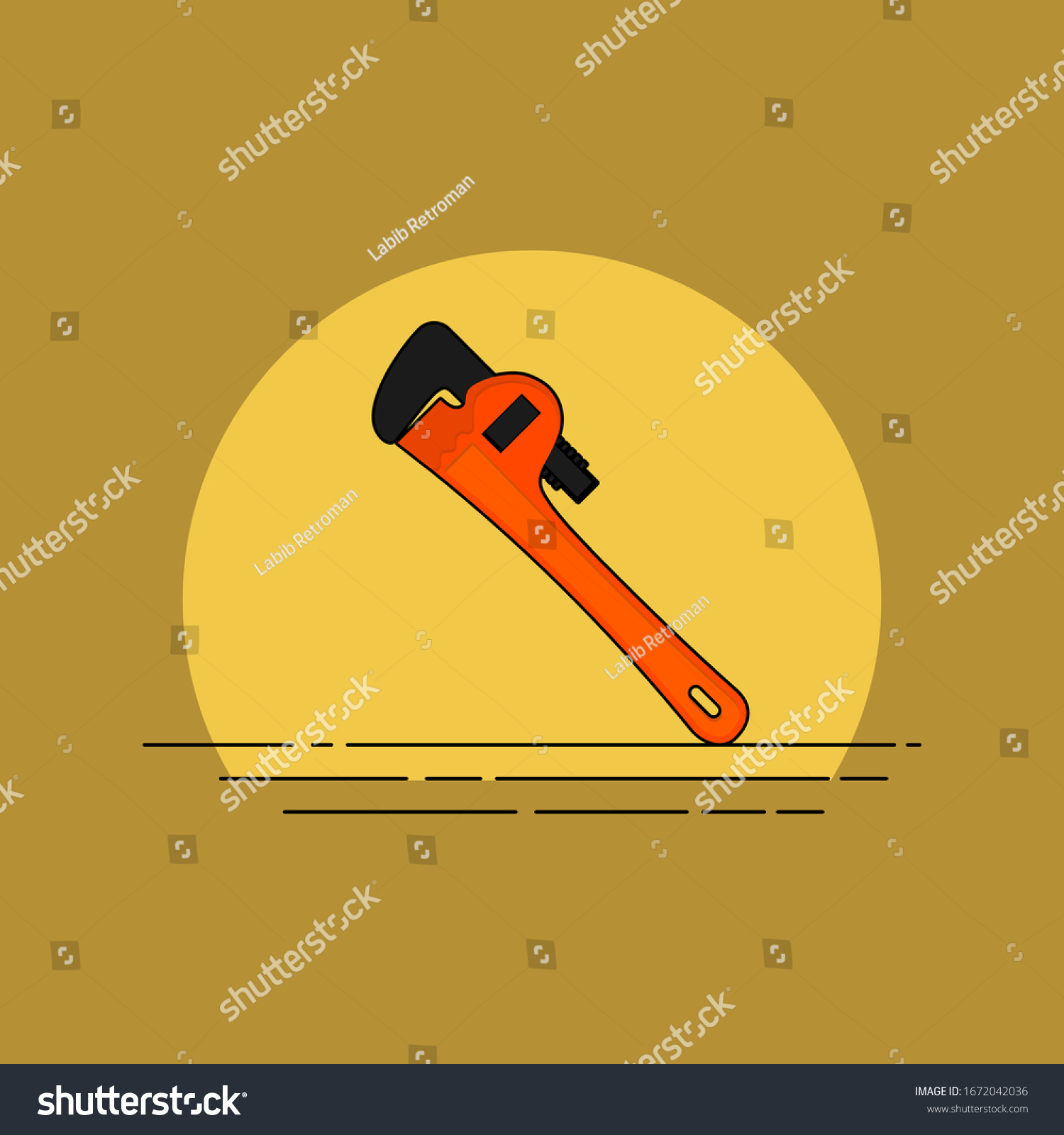 Pipe Wrench Worker Tool Vector Illustration Stock Vector (Royalty Free ...