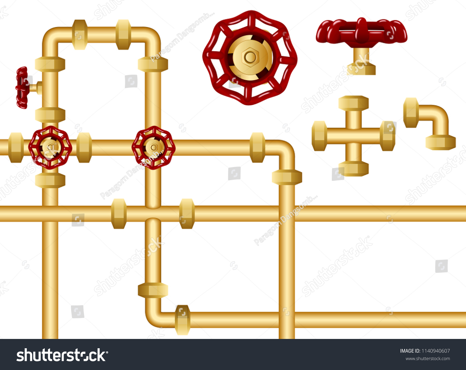 Pipeline Valves Graphic Vector Stock Vector (Royalty Free) 1140940607