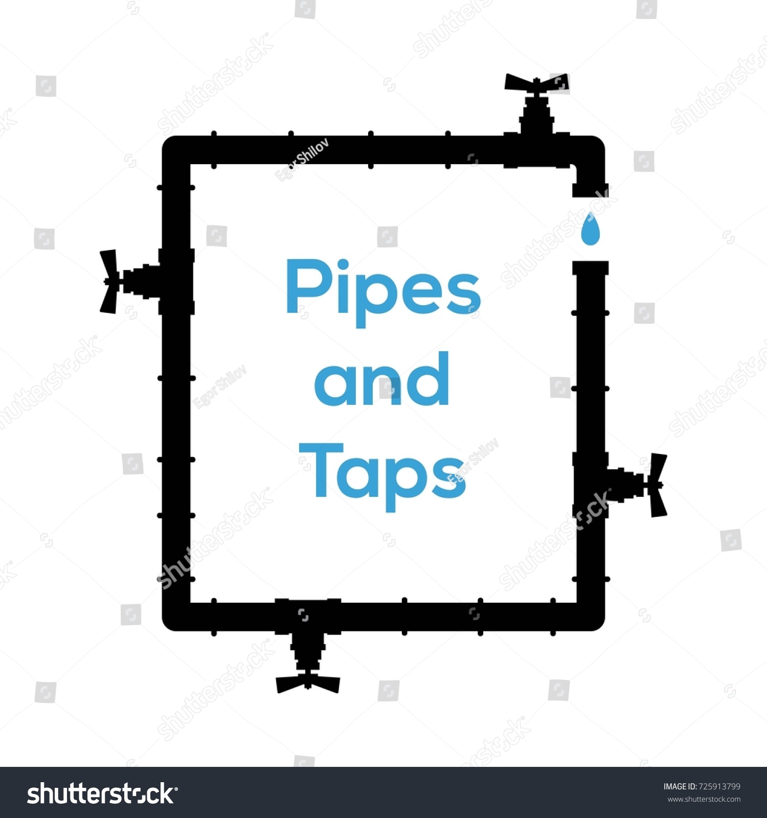 Pipes Taps Silhouette Vector Isolated Stock Vector (Royalty Free ...