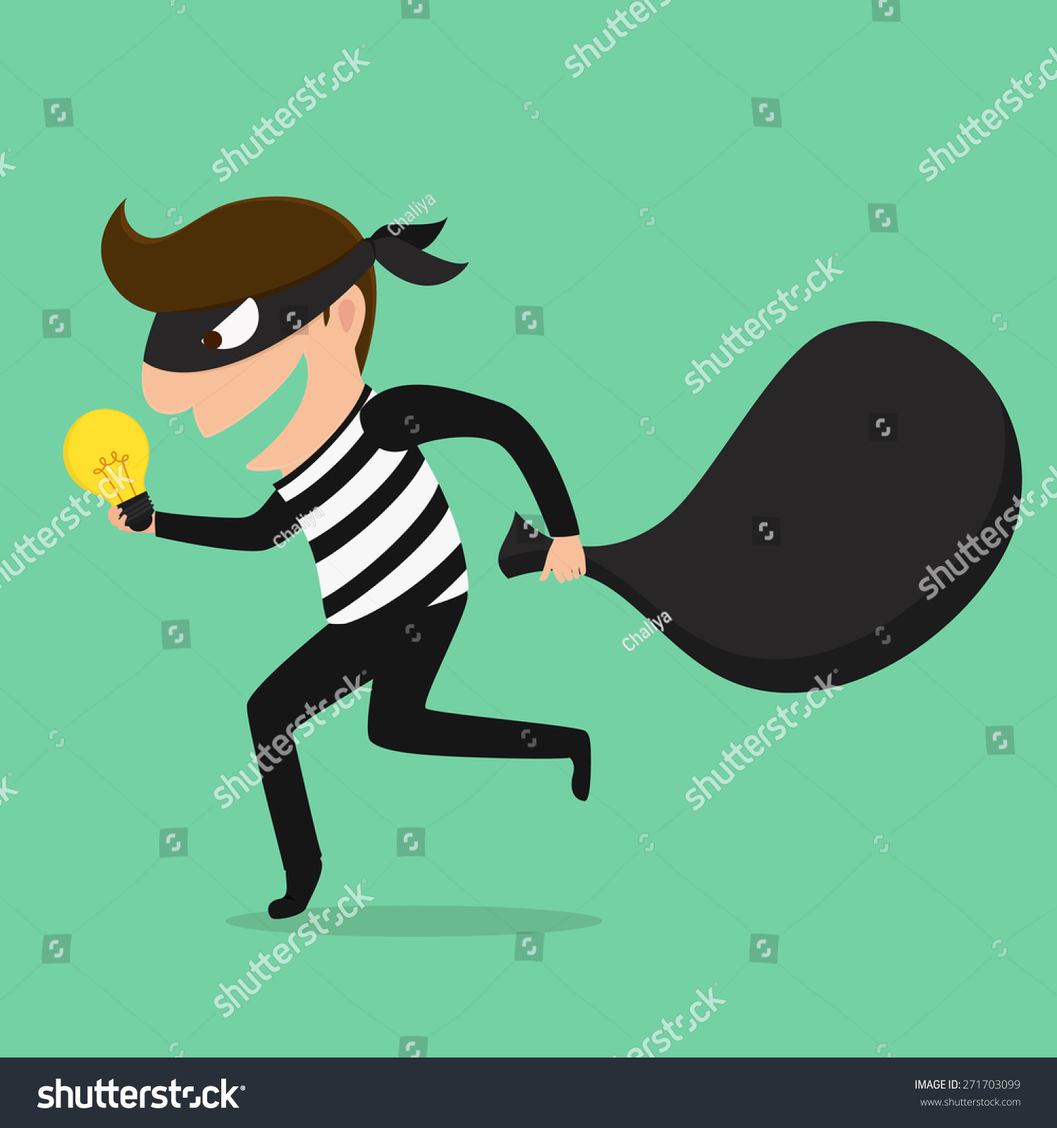 Piracy Thief Stealing Idea Vector Illustration Stock Vector (Royalty ...