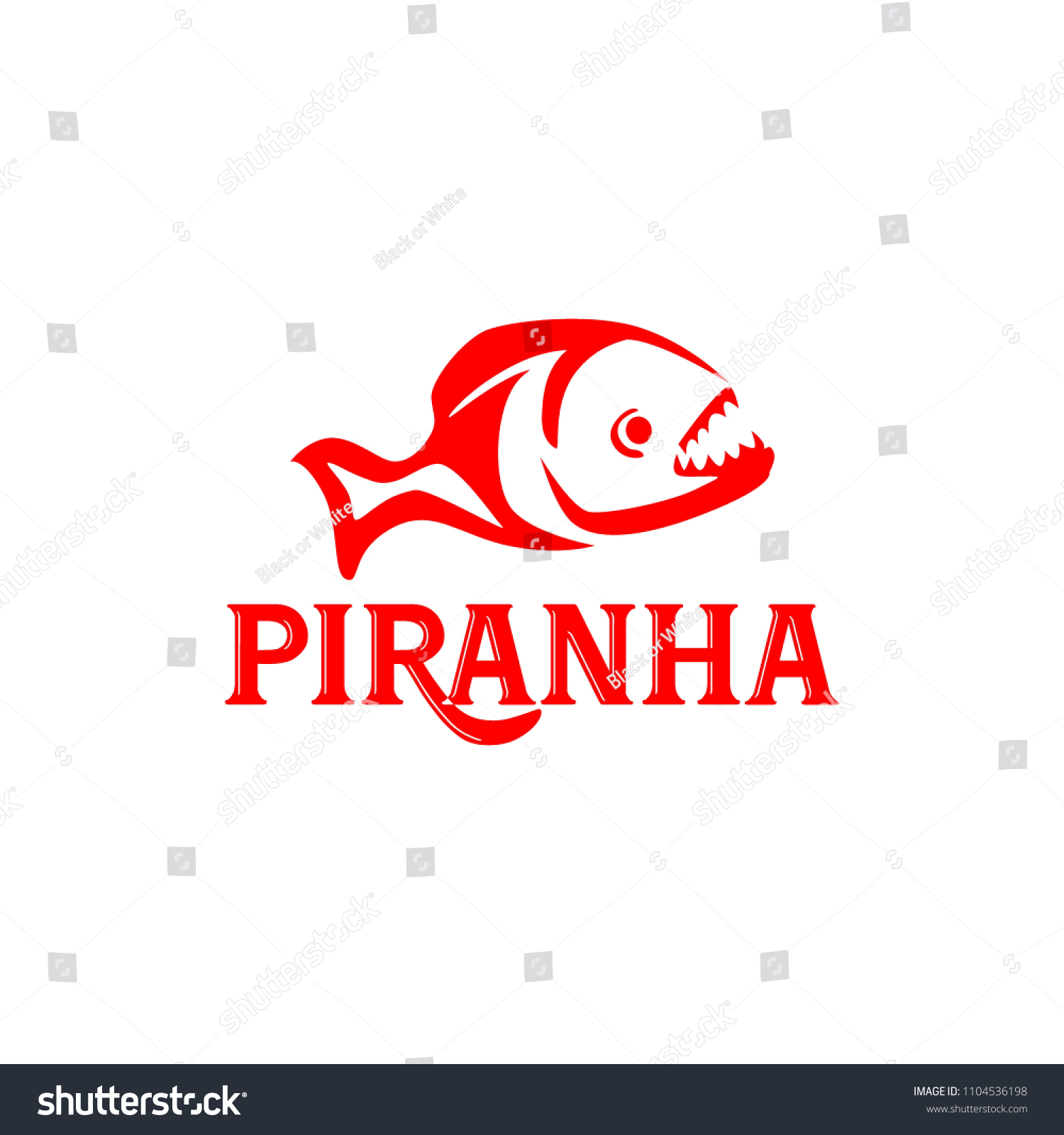 Piranha Logo Design: vector de stock (libre de regalías) 1104536198 ...