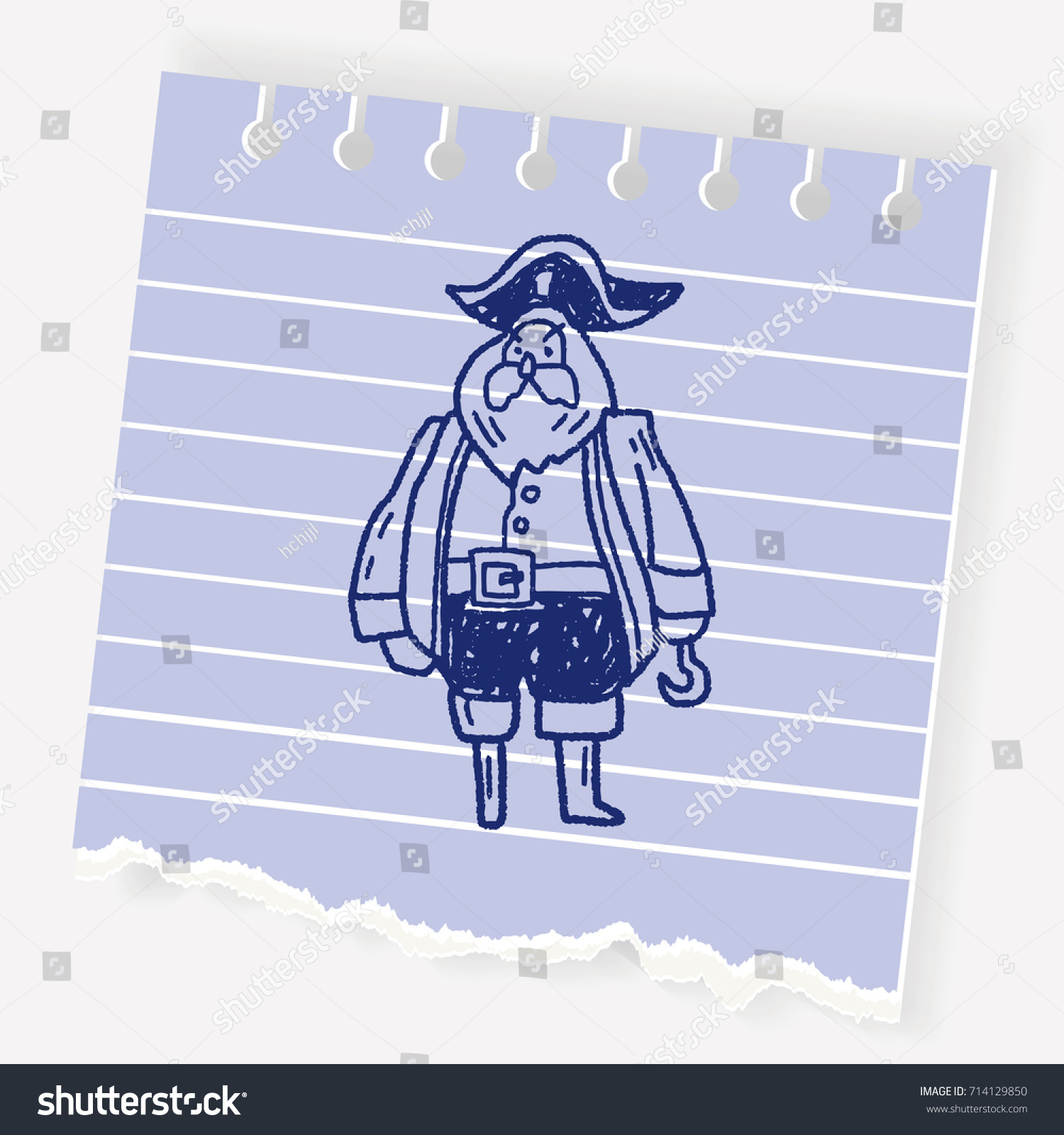 Pirate Captain Doodle Stock Vector (Royalty Free) 714129850 | Shutterstock