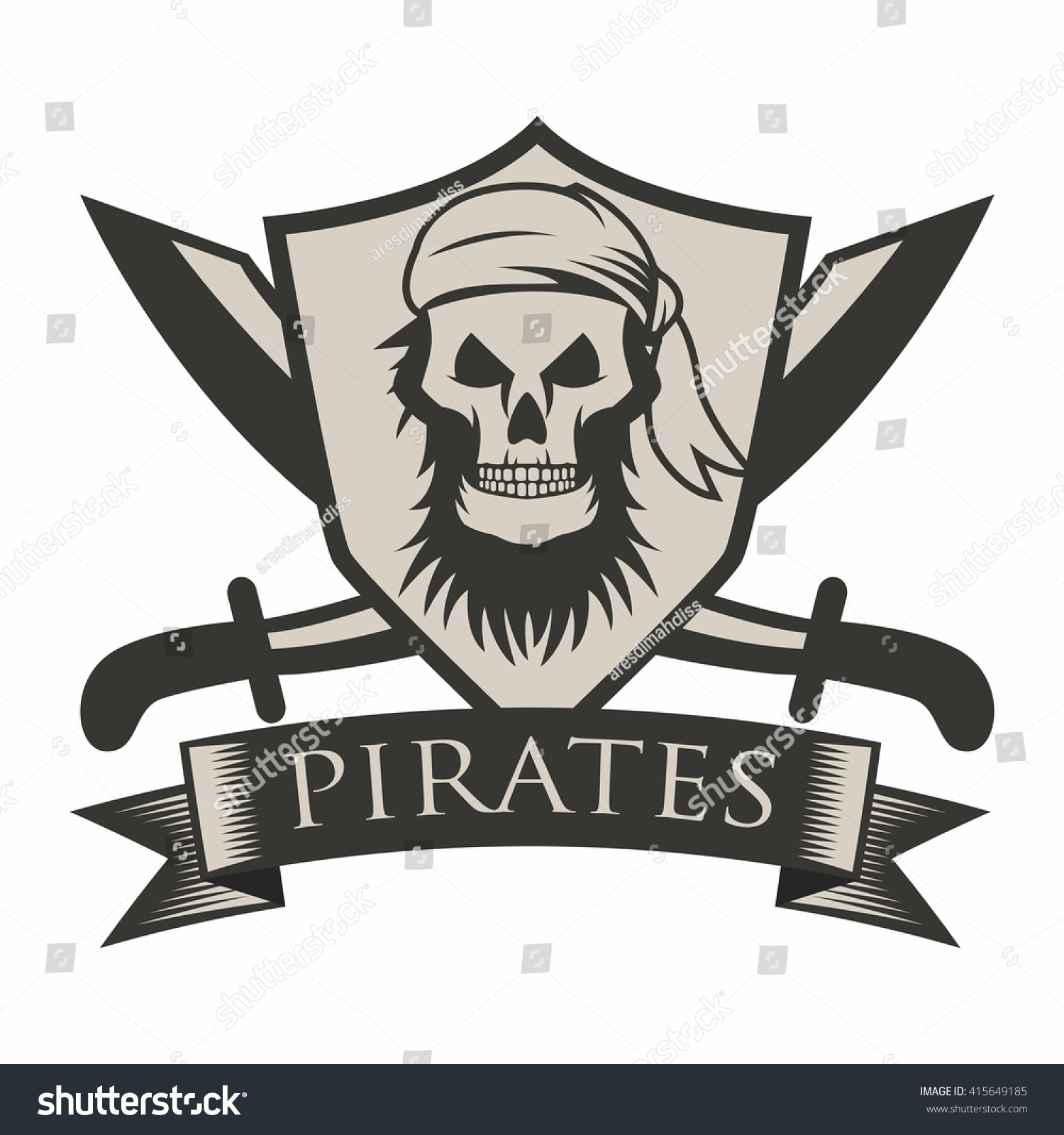 Pirate Logo Template Stock Vector 415649185 - Shutterstock