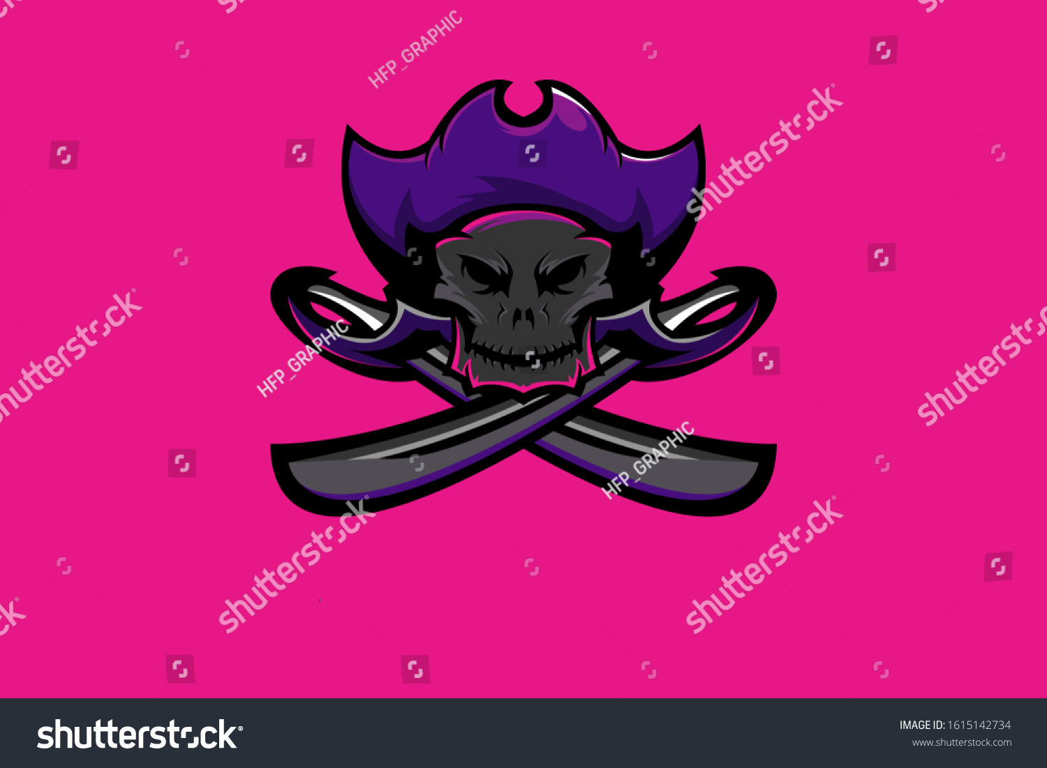 Pirate Mascot Logo Vector Eps Stock Vector (Royalty Free) 1615142734