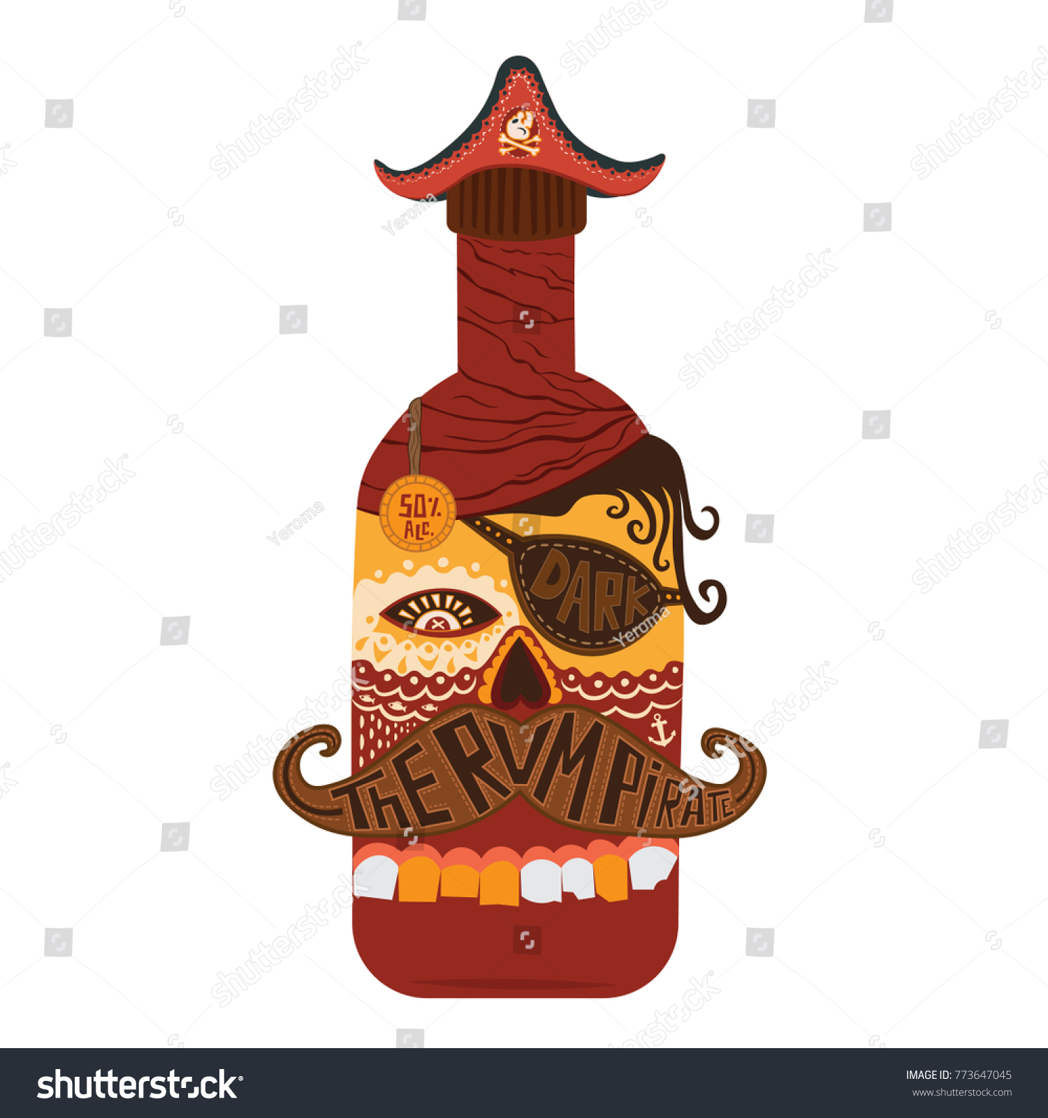 Pirate Rum Bottle Stock Vector (Royalty Free) 773647045 | Shutterstock