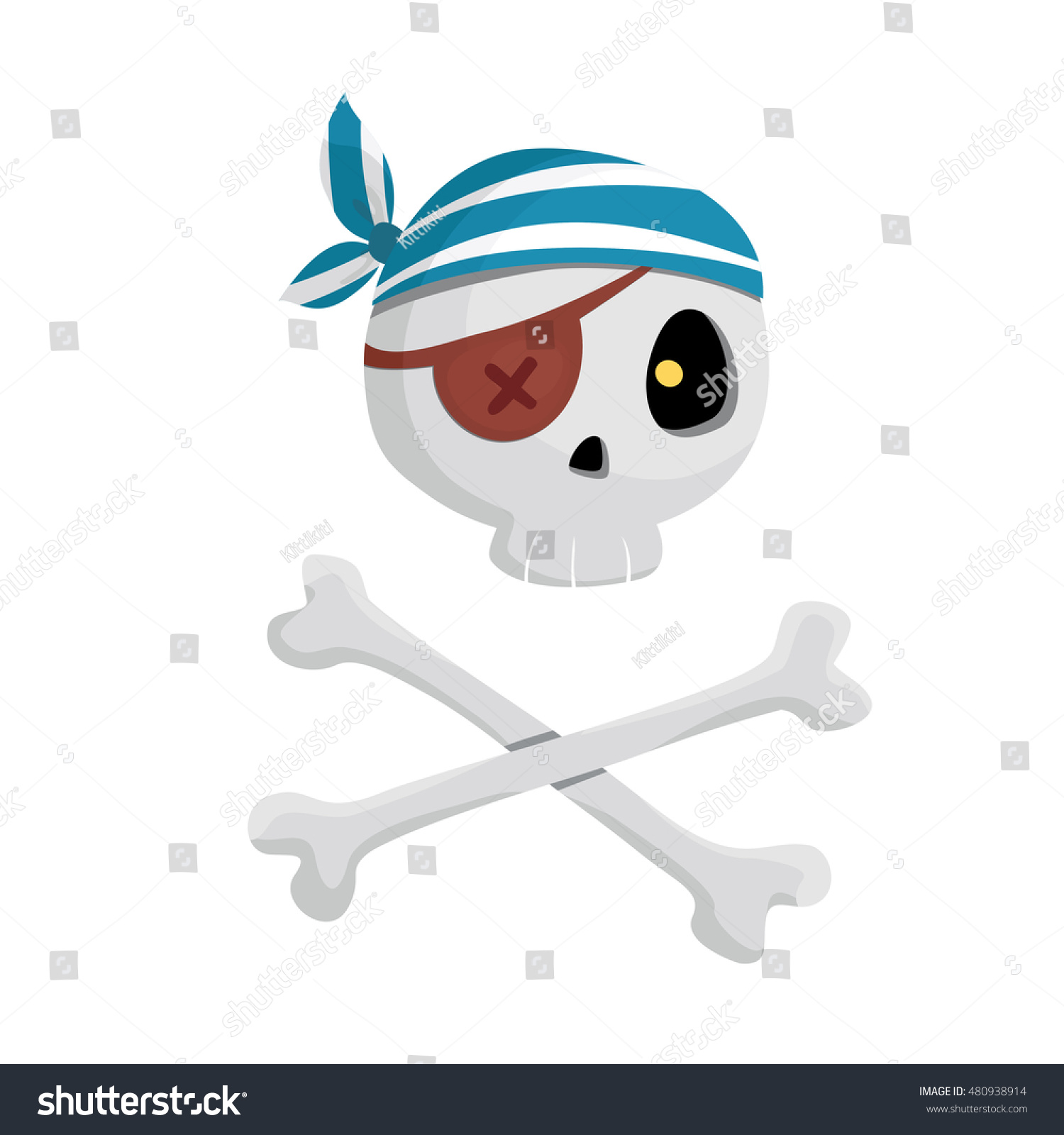 Pirate Scull Vector Illustration Stock Vector (Royalty Free) 480938914