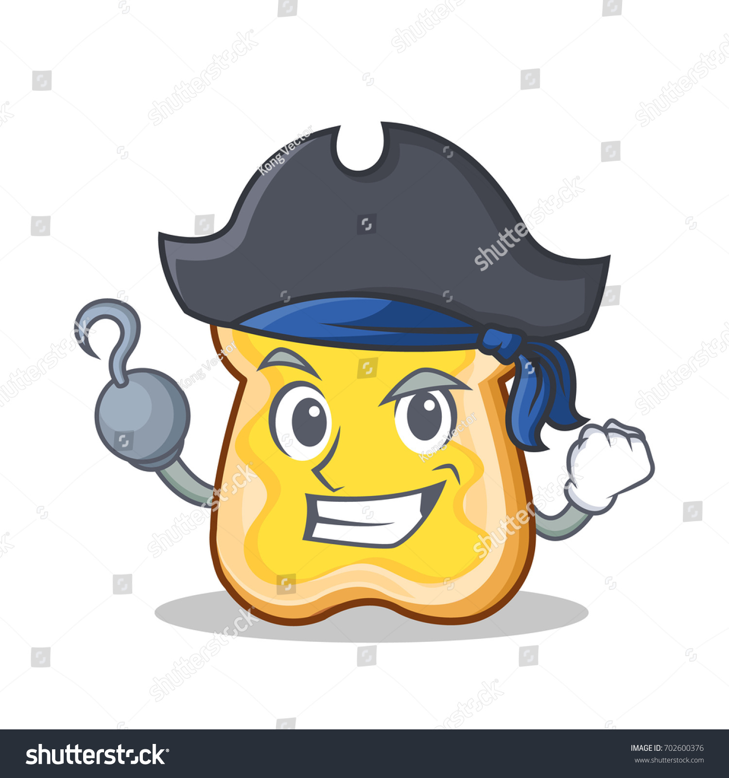 Pirate Slice Bread Cartoon Character: vector de stock (libre de ...
