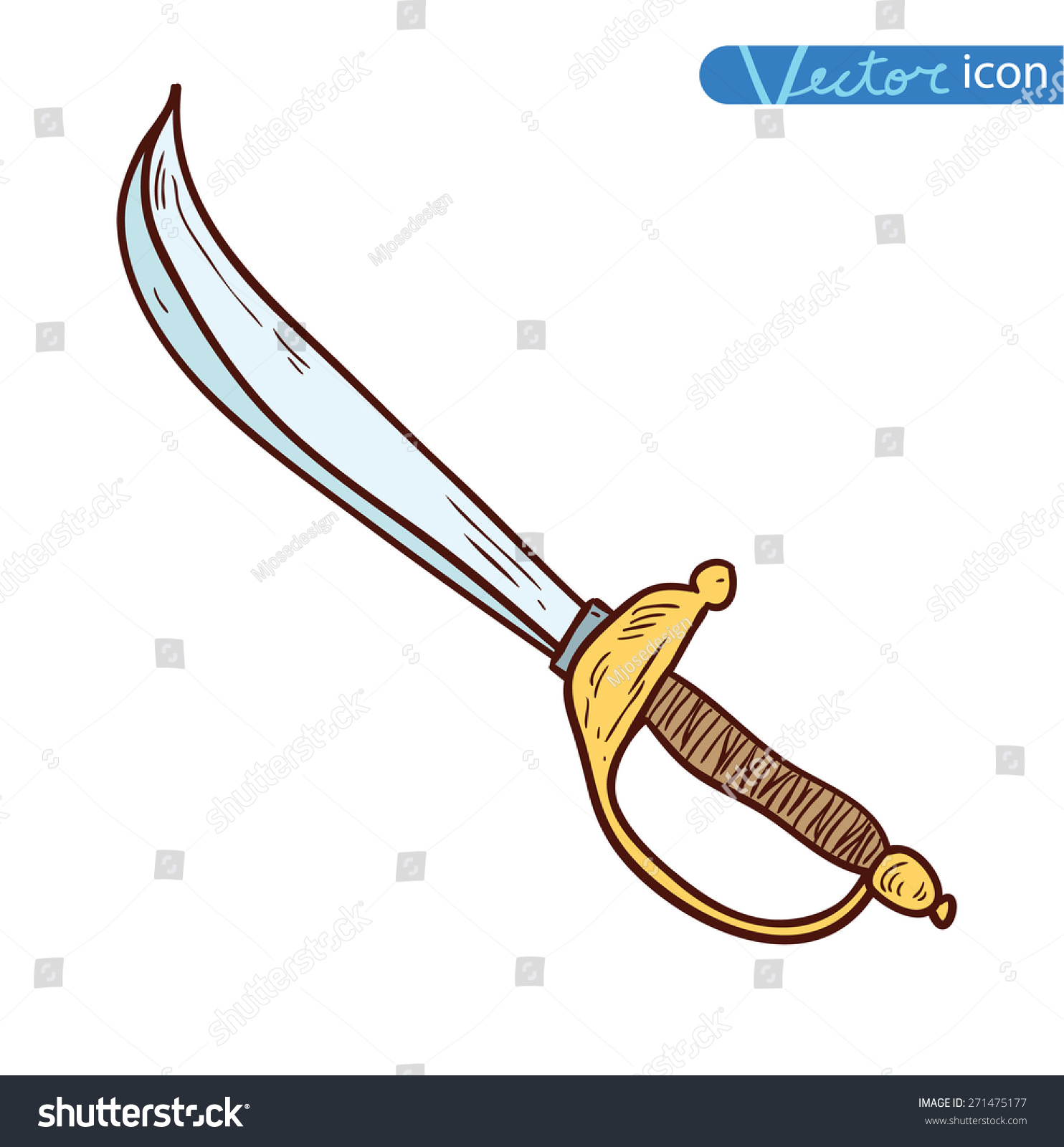 Pirate Sword Vector Illustration Stock Vector (Royalty Free) 271475177