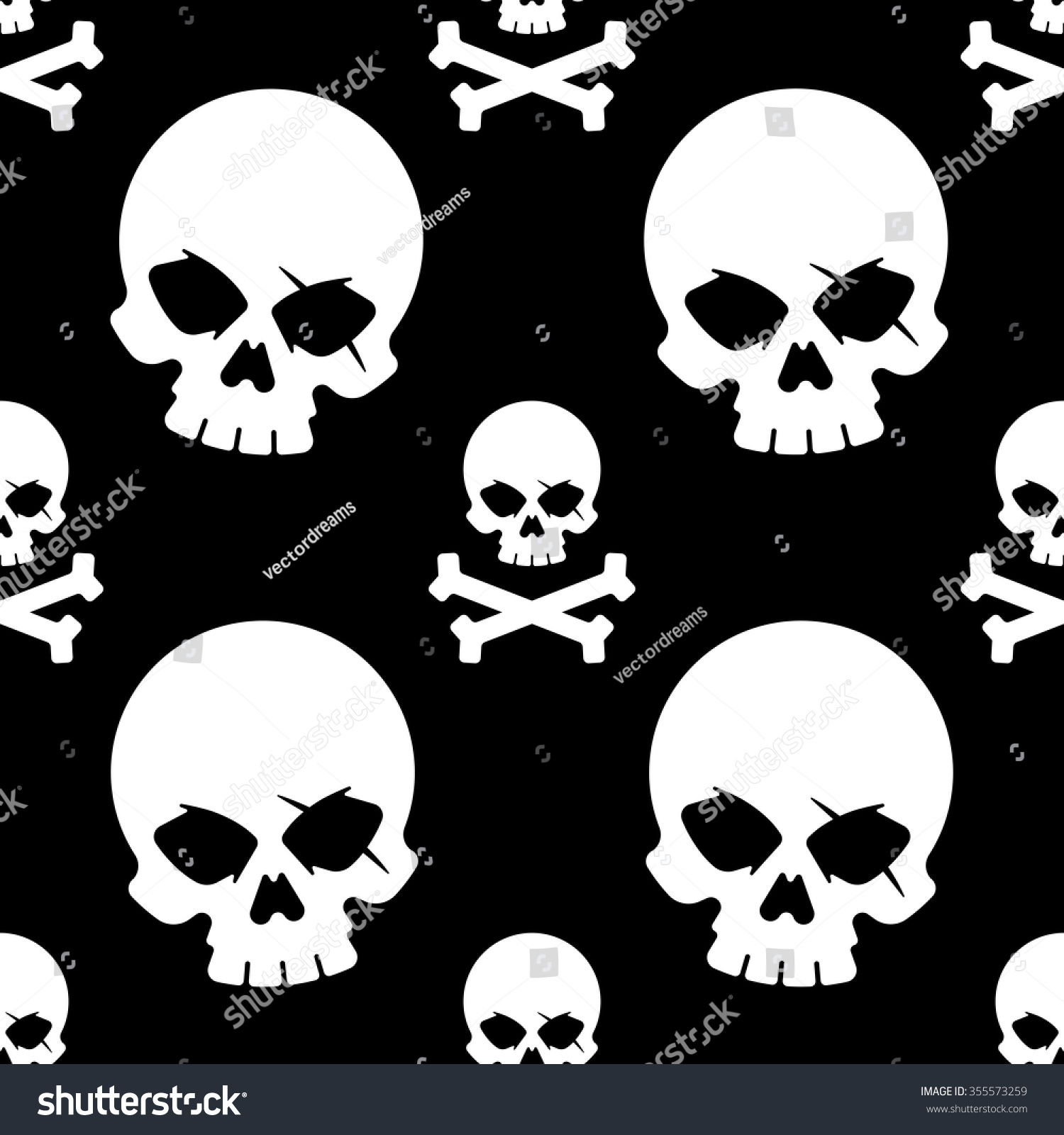 Pirates Skull Pattern Stock Vector (Royalty Free) 355573259 | Shutterstock
