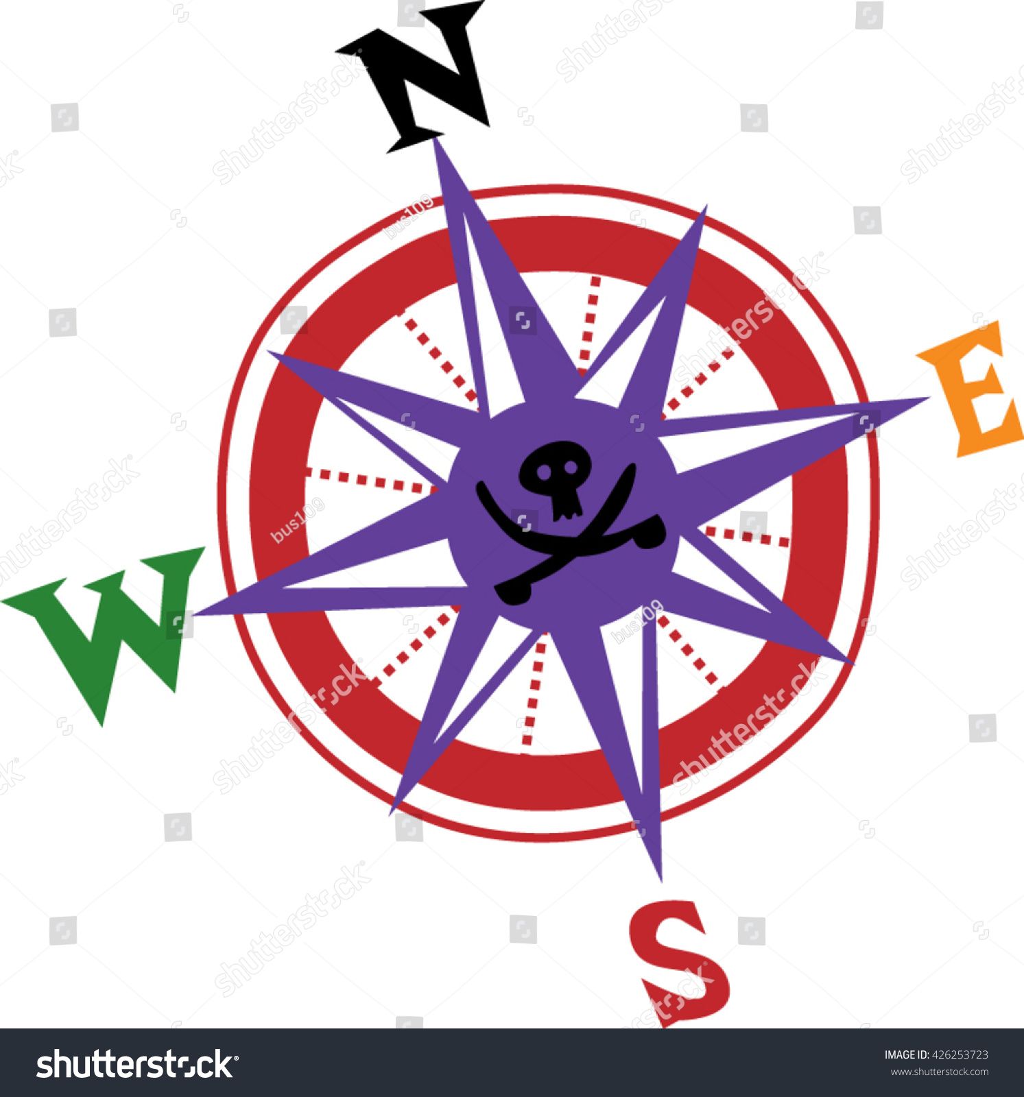 Pirates Wind Rose Vector Illustration Stock Vector (Royalty Free ...
