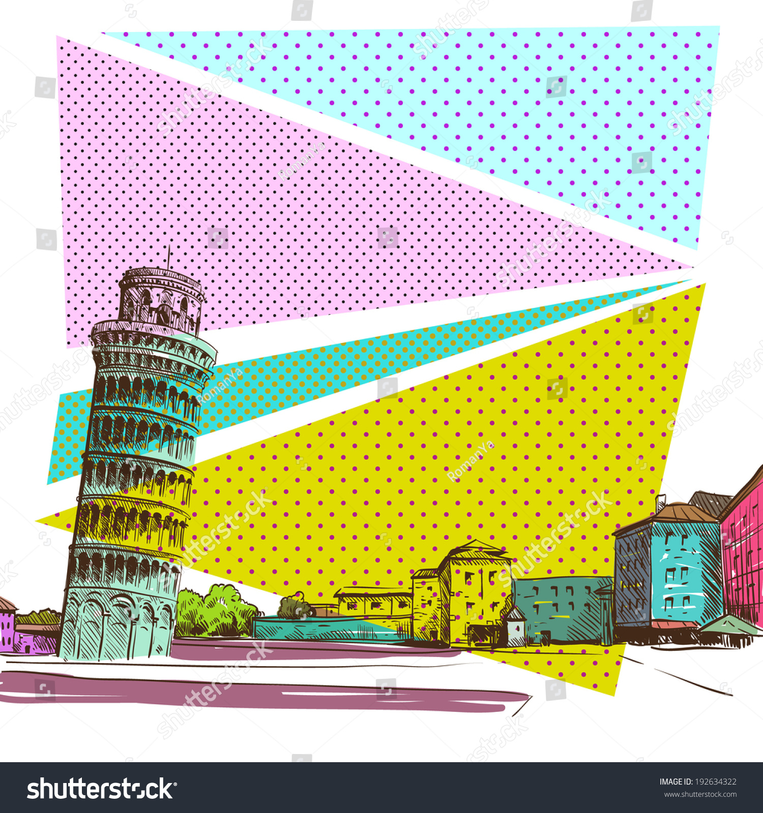 Pisa Hand Drawn Vector Illustration Stock Vector (Royalty Free ...