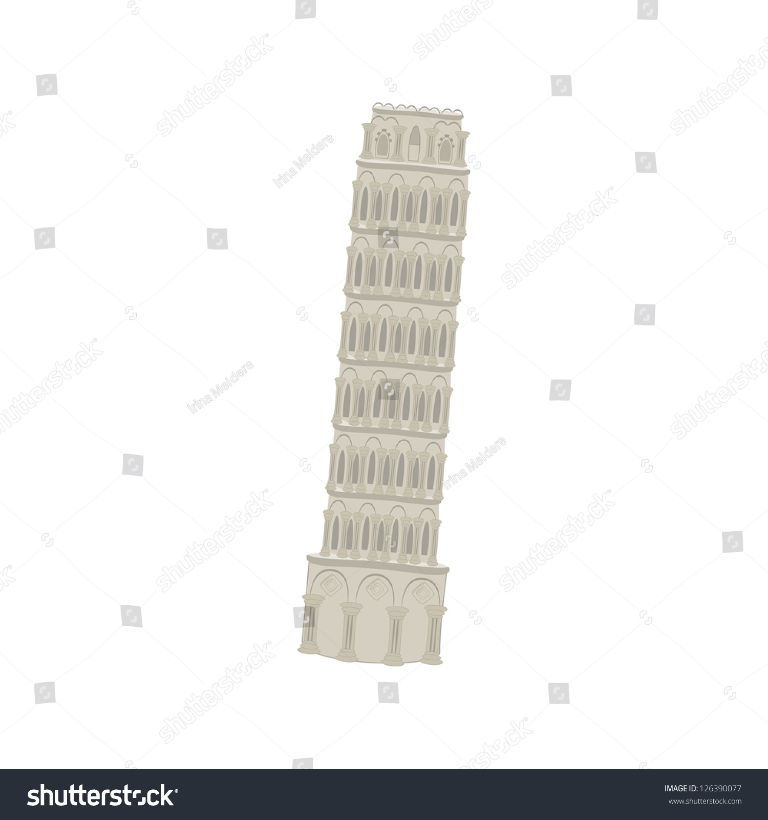 Pisa Tower Vector Illustration Stock Vector (Royalty Free) 126390077 ...
