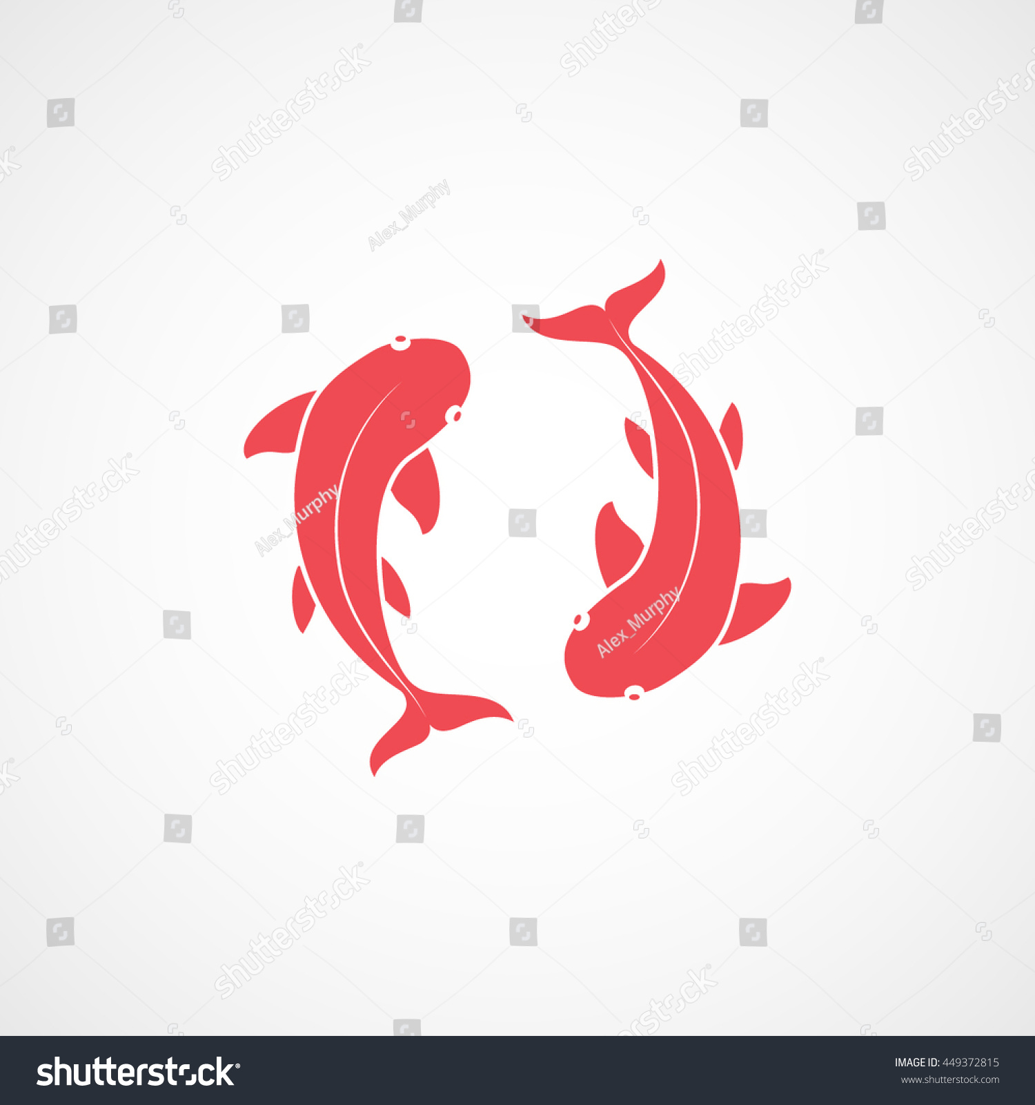 Pisces Red Flat Icon On White Stock Vector (Royalty Free) 449372815 ...