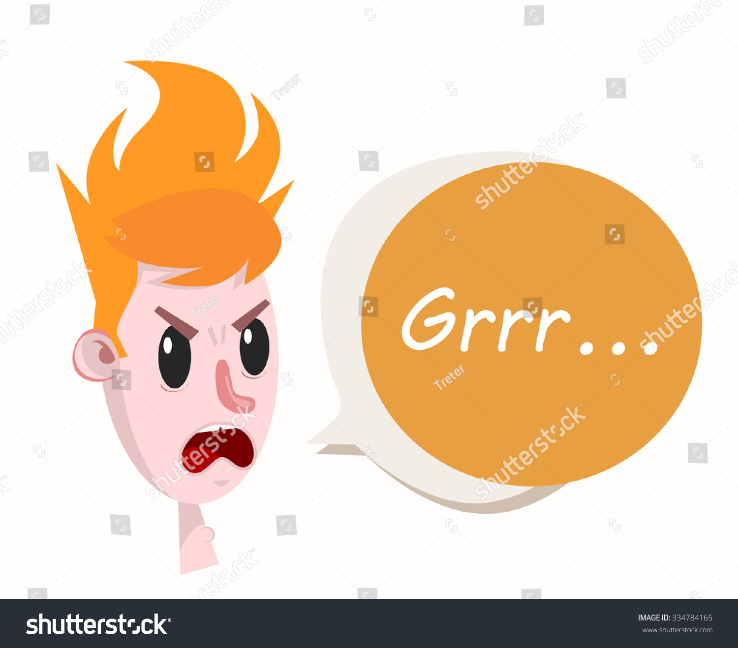 Pissed Cartoon Head Boy Portrait Bubble Stock Vector (Royalty Free ...