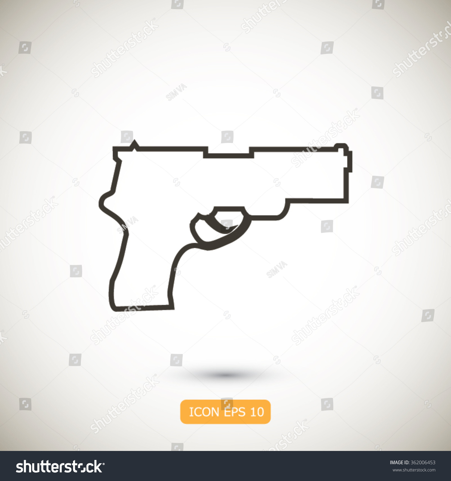 Pistol Gun Icon Stock Vector (Royalty Free) 362006453 | Shutterstock