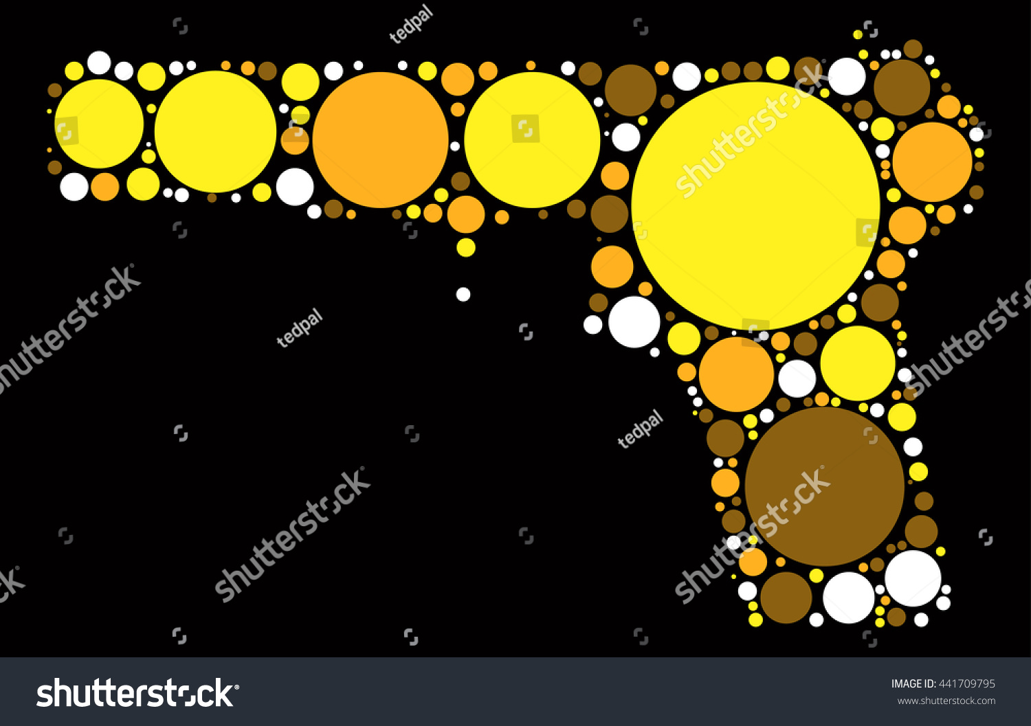 Pistol Shape Vector Design By Color Stock Vector (Royalty Free ...