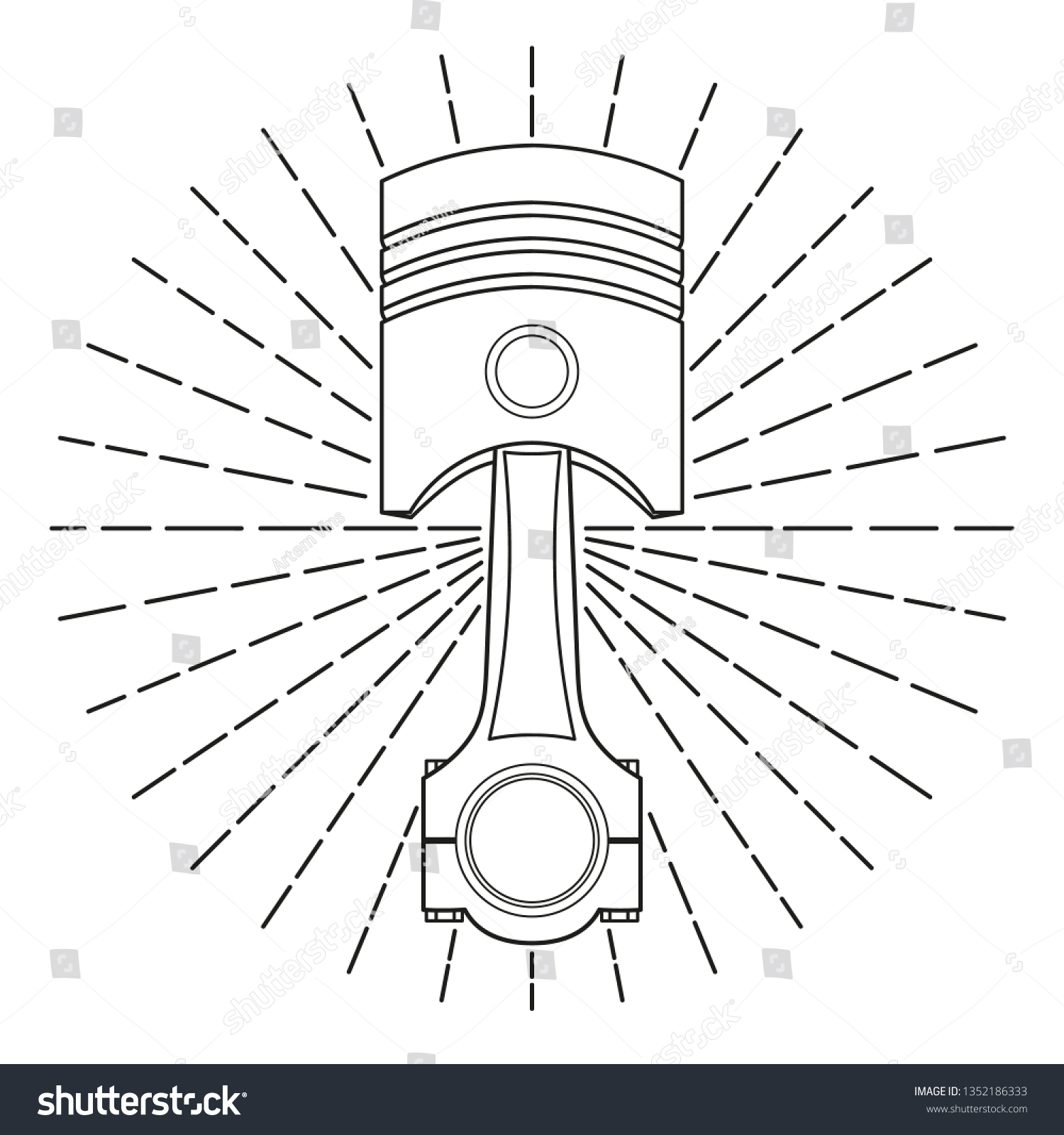 Piston Engine Sign Vector Illustration: vector de stock (libre de ...