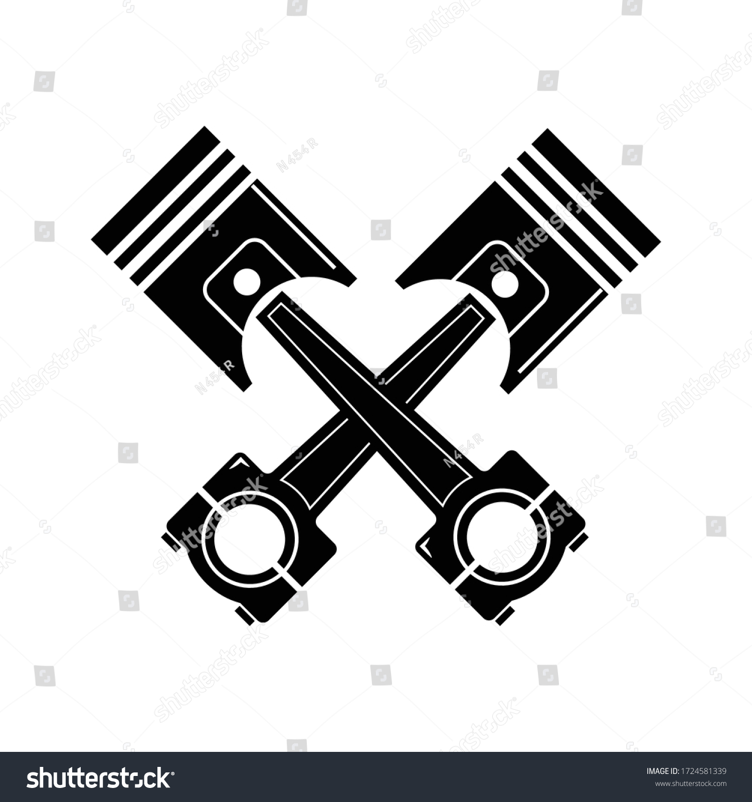 Piston Icon Flat Vector Illustration Eps Stock Vector (Royalty Free ...