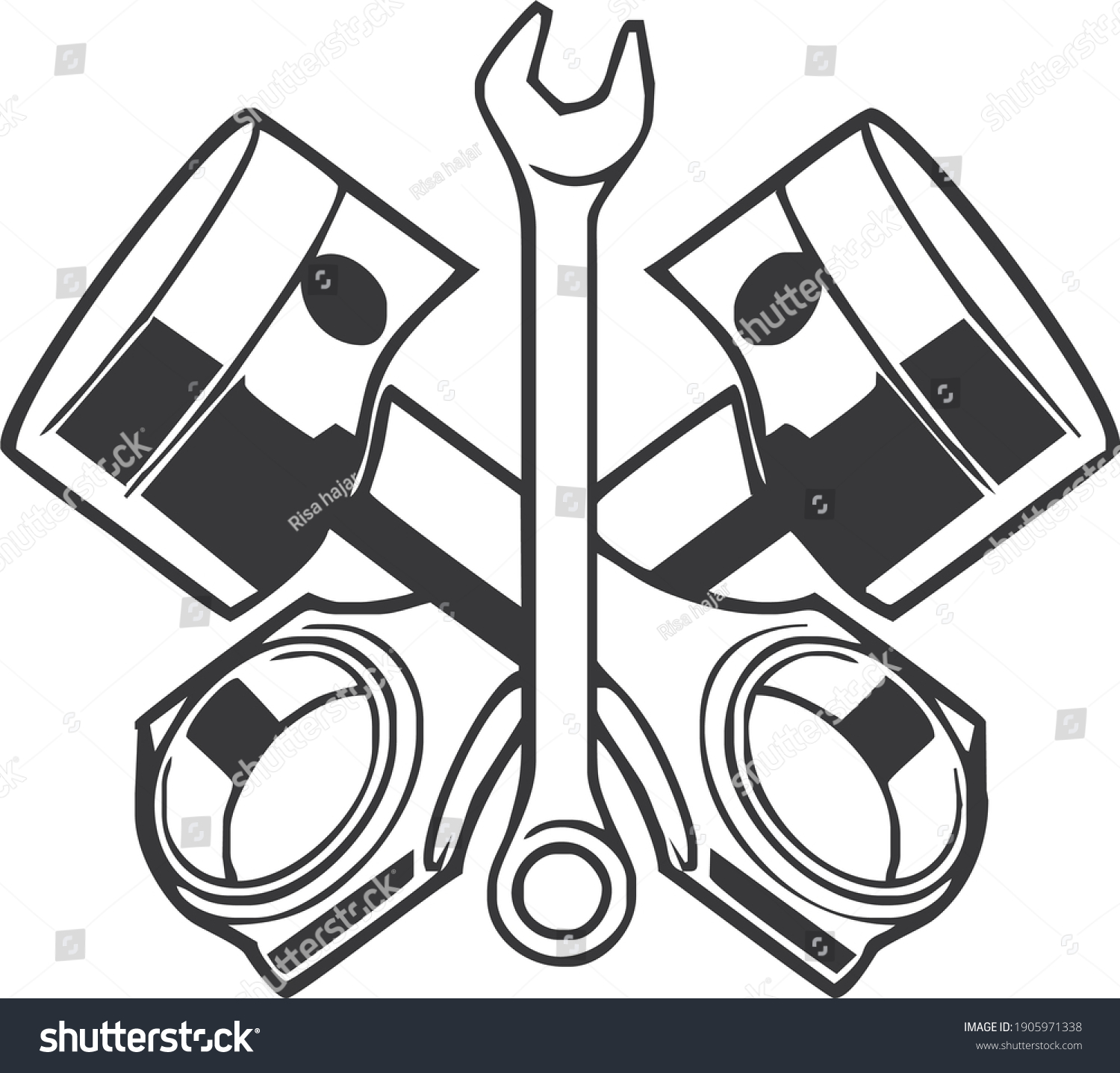 Piston Vector Art Style Stock Vector (Royalty Free) 1905971338 ...