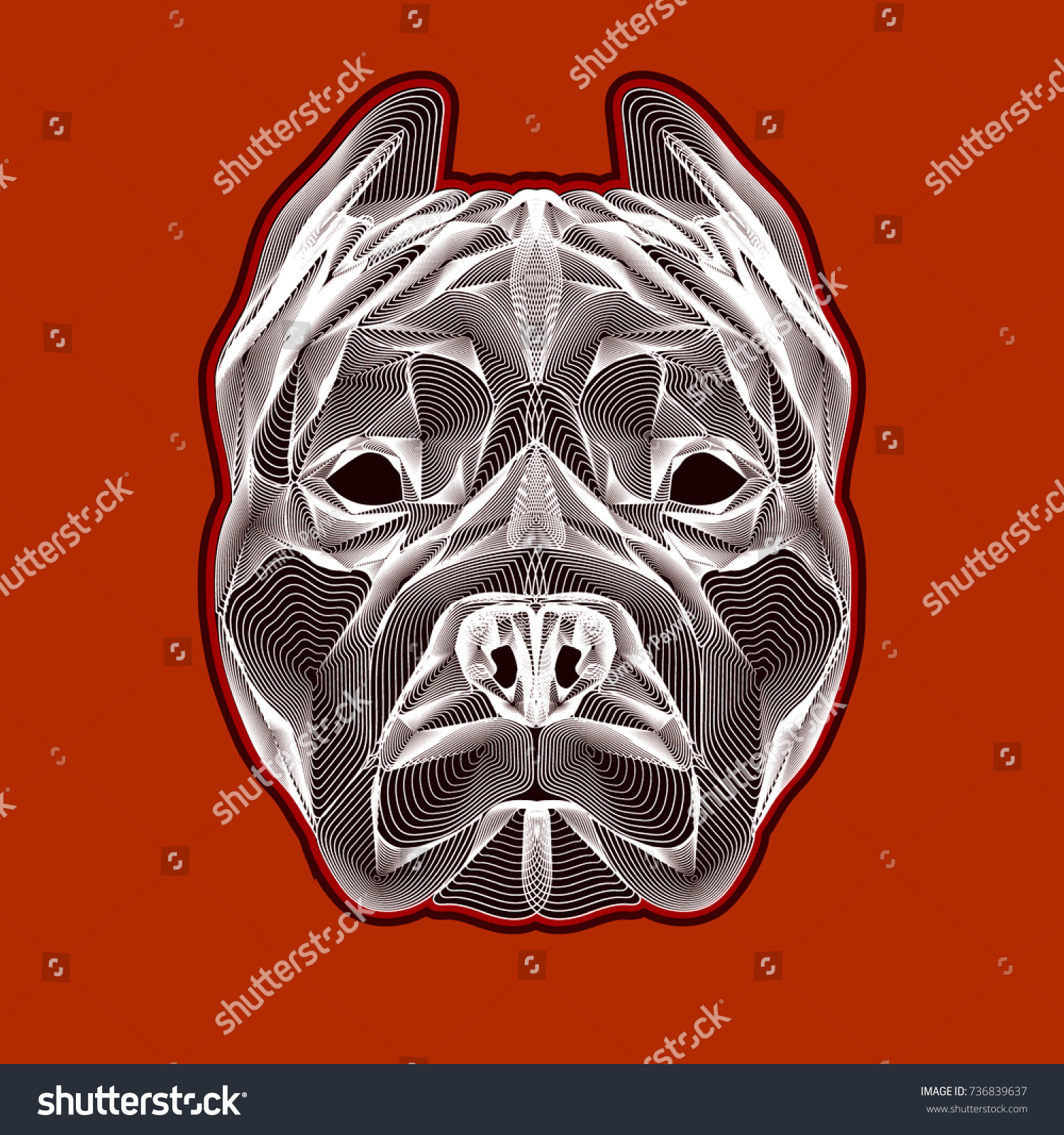 Pit Bull Head Linear Logo Stock Vector (Royalty Free) 736839637 ...