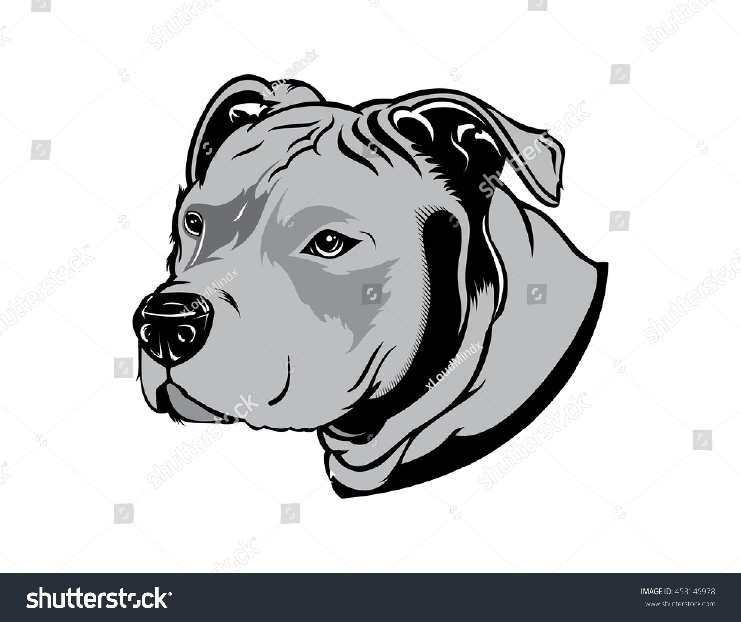 Pitbull: vector de stock (libre de regalías) 453145978 | Shutterstock
