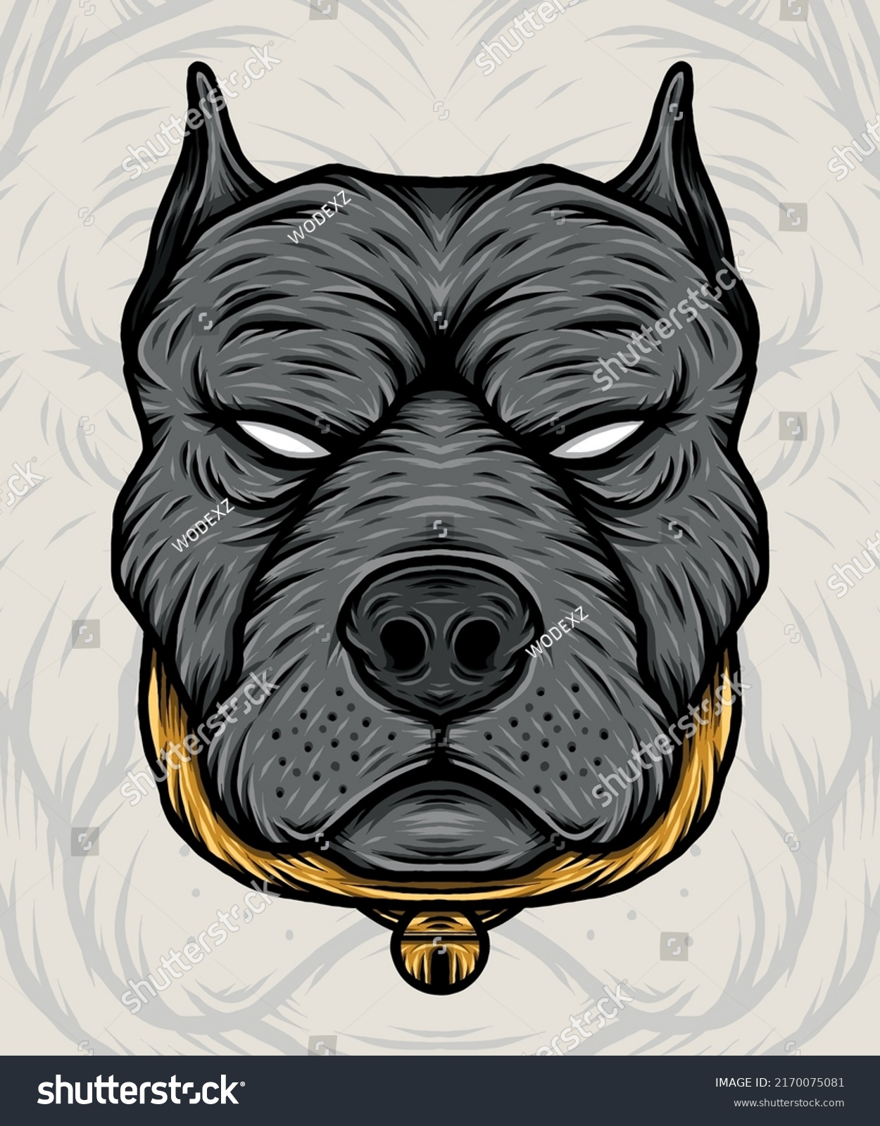 Pitbull Head Artwork Premium Vector Stock Vector (Royalty Free ...