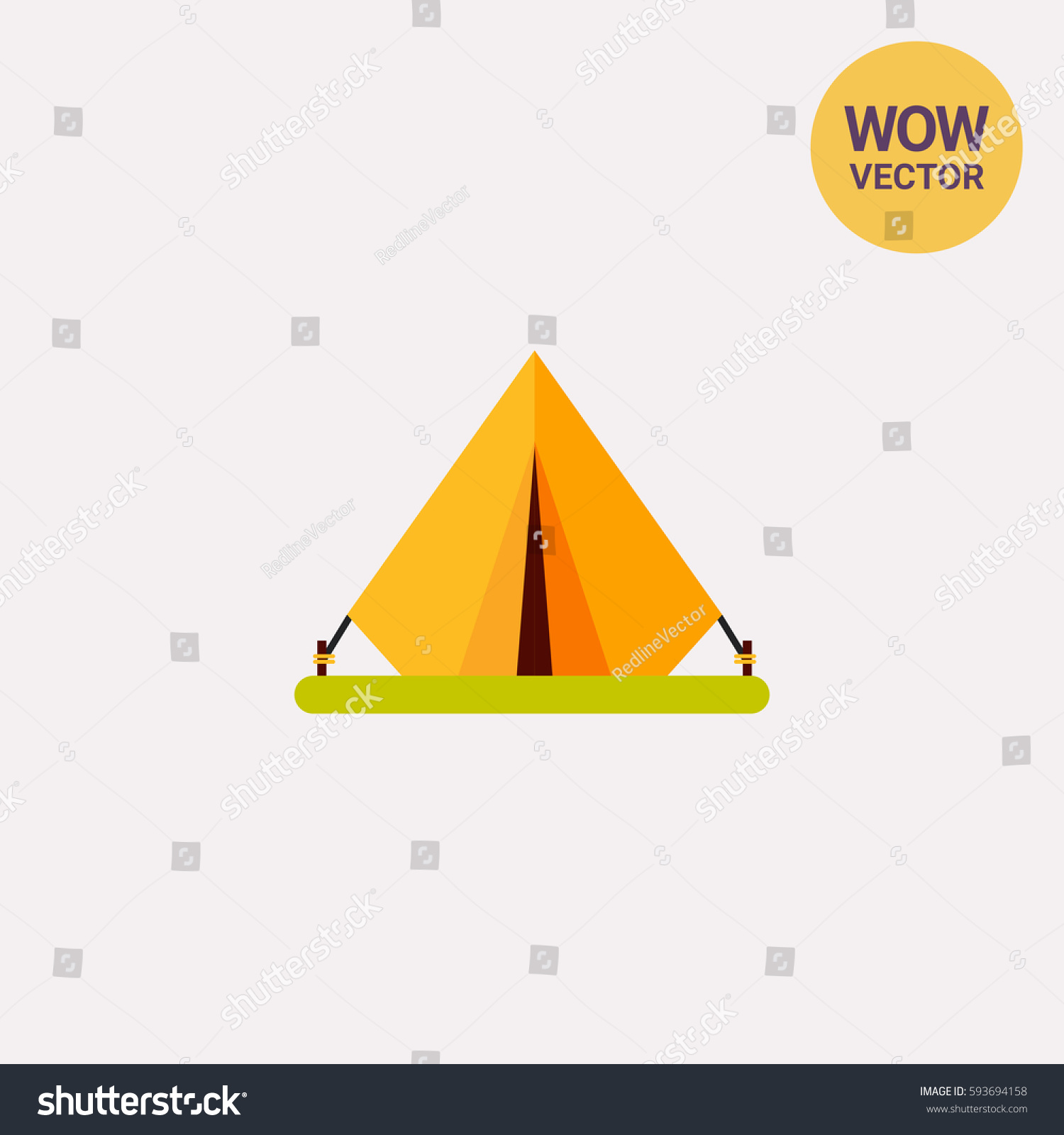 Pitched Tent Icon Stock Vector (Royalty Free) 593694158