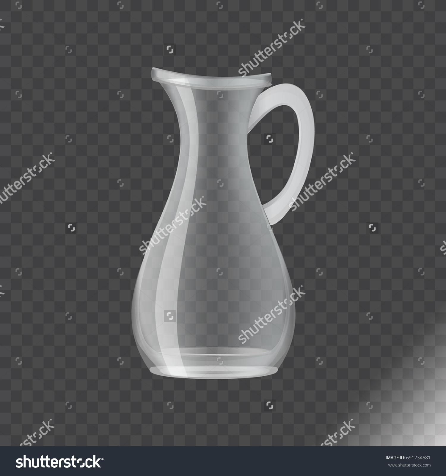 Pitcher Realistic Side View Transparent Background : image vectorielle ...