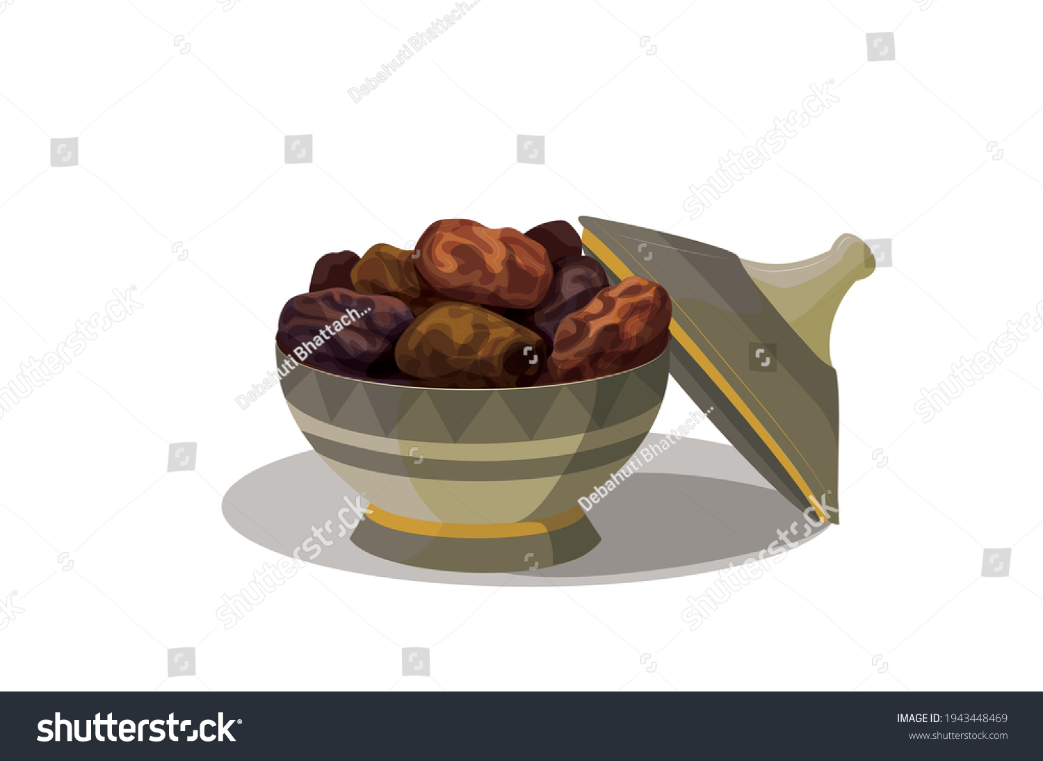 Pitted Dates Date Vector Illustration Isolated Stock Vector (Royalty ...