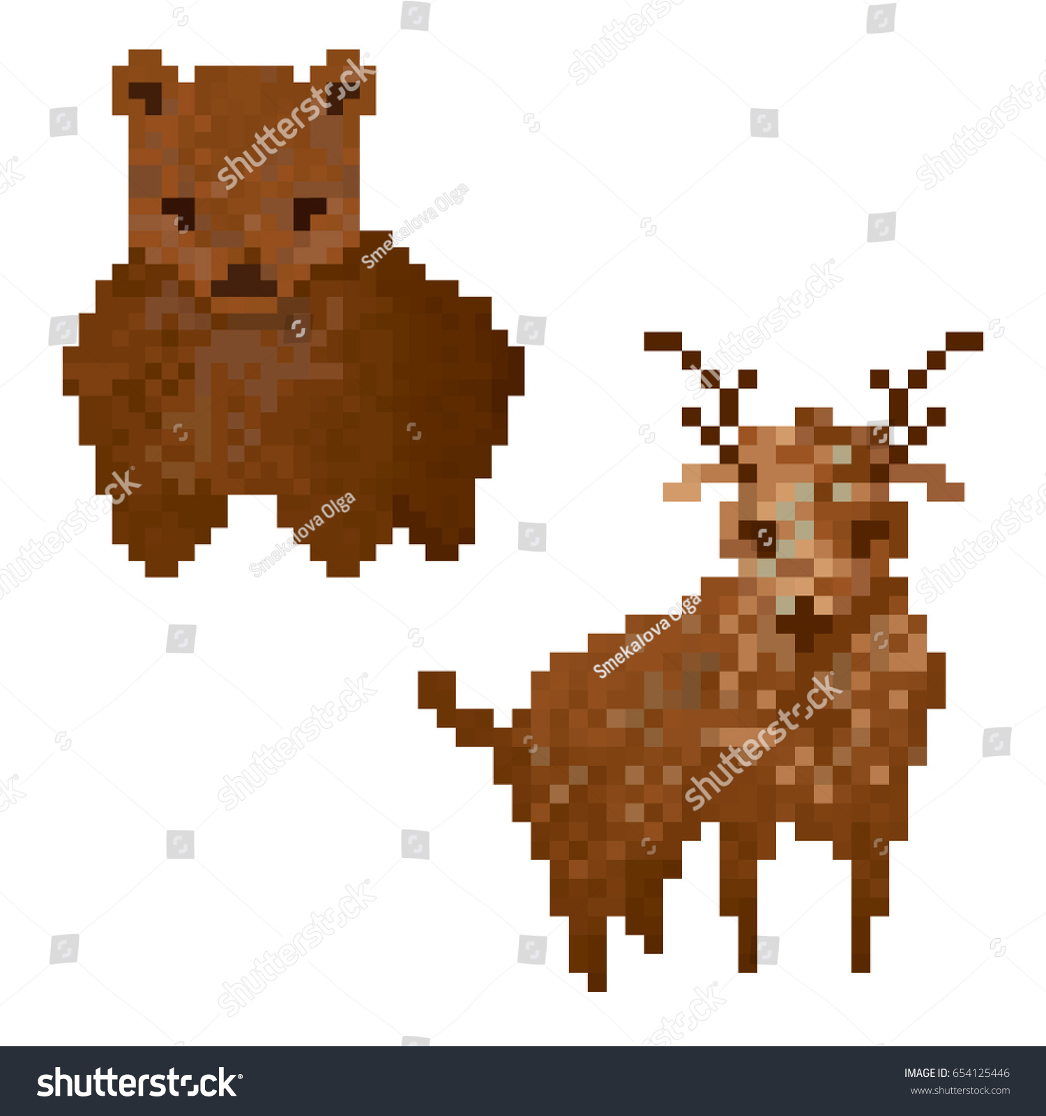 Pixel Animal Vector Illustration Stock Vector (Royalty Free) 654125446 ...