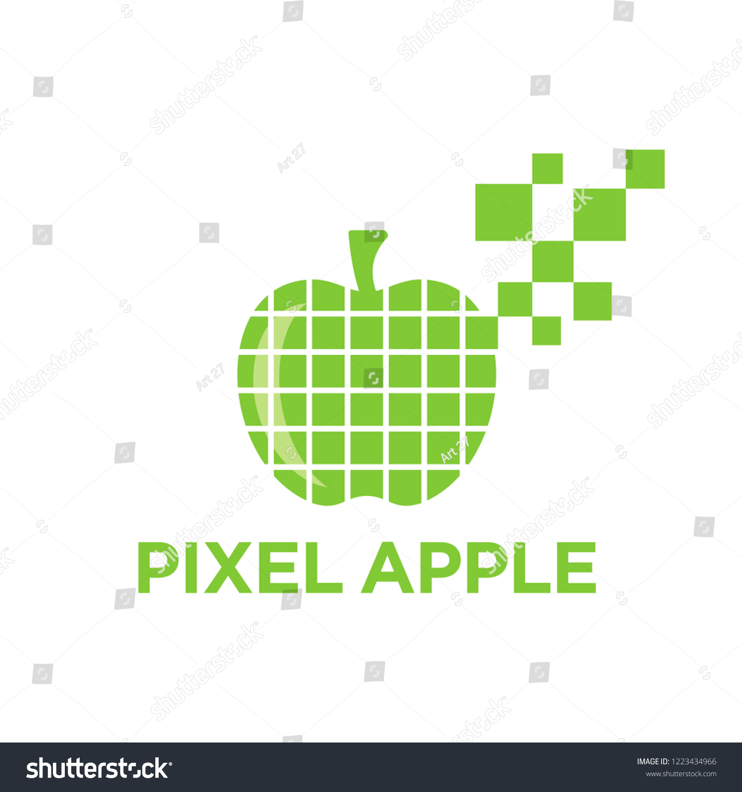 Pixel Apple Logo Design Stock Vector (Royalty Free) 1223434966