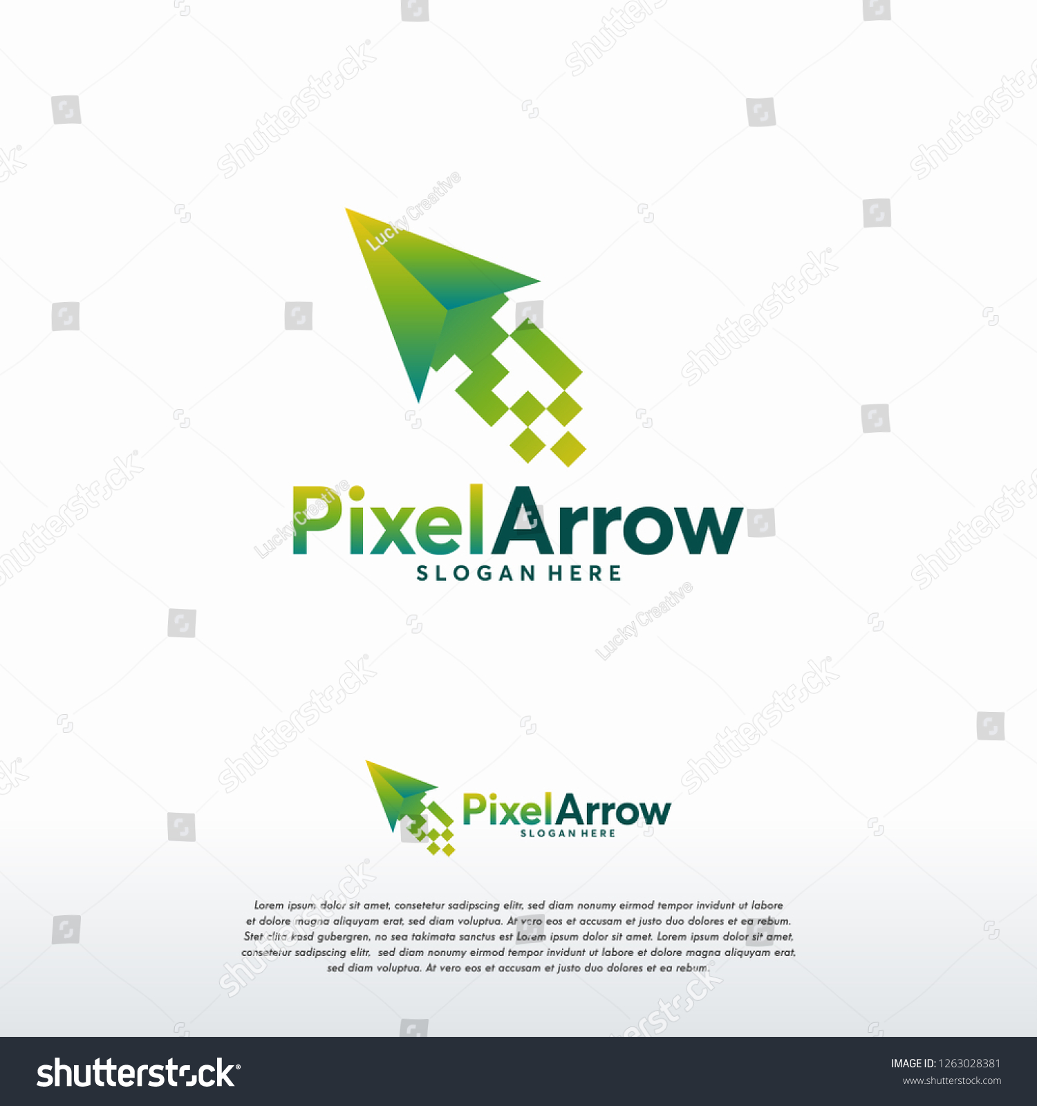 Pixel Arrow Logo Designs Concept Vector: vector de stock (libre de ...