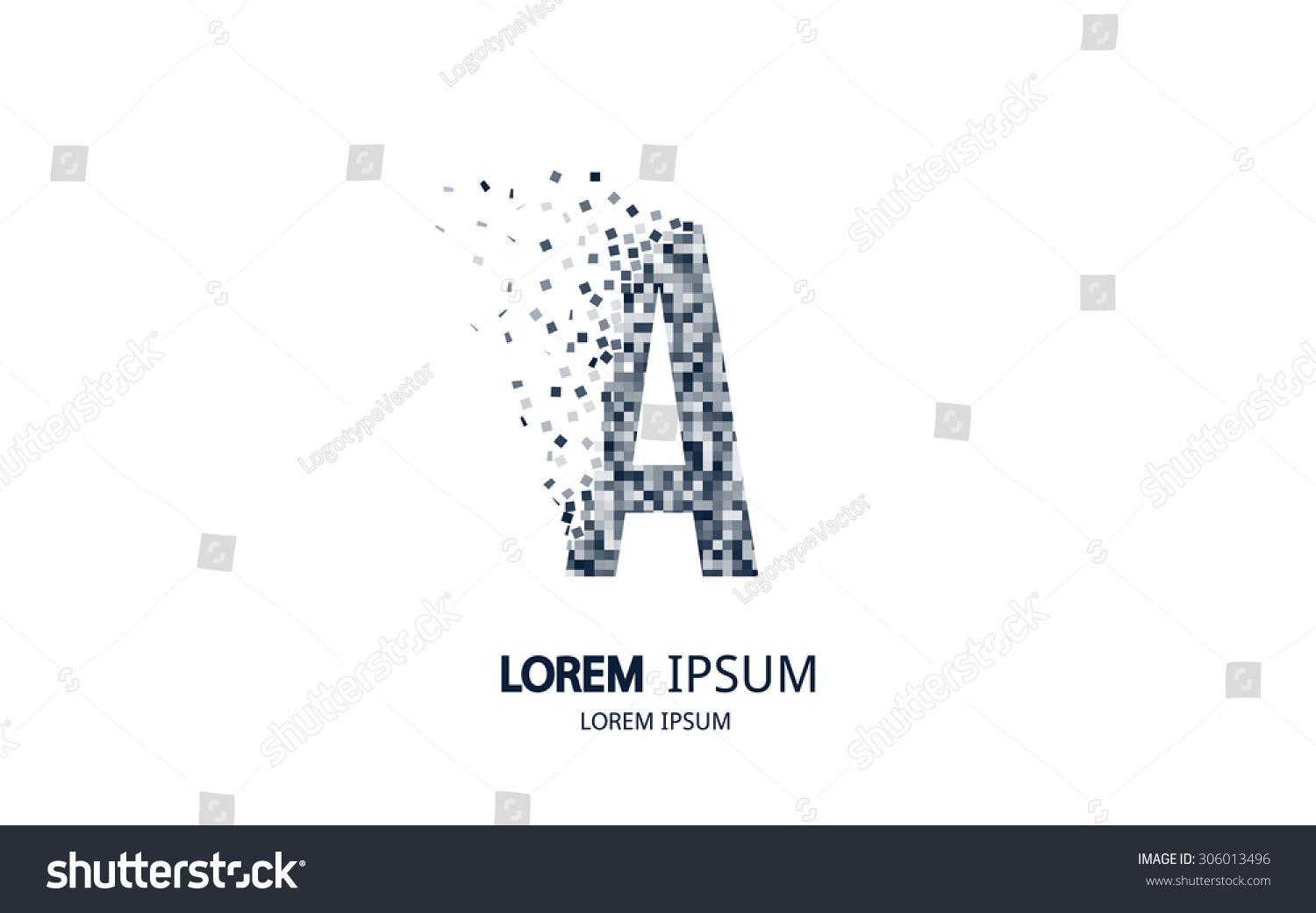 Pixel Art Letter Logo Vector Logotype Stock Vector (Royalty Free) 306013496