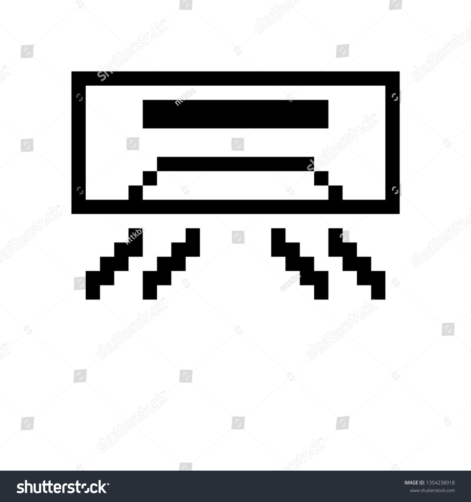 Pixel Art Air Conditioner Stock Vector (Royalty Free) 1354238918