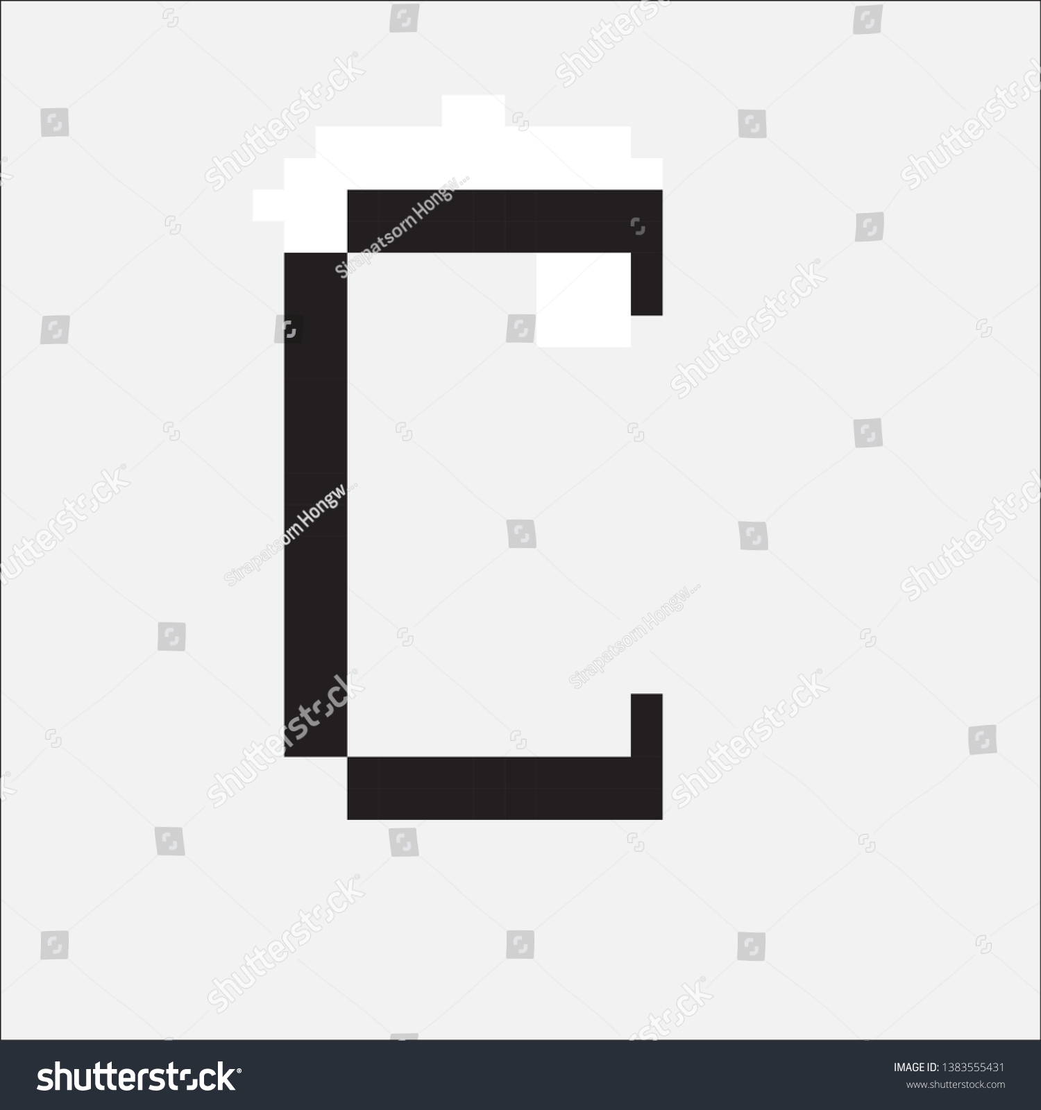 Pixel Art Alphabet Type C Stock Vector (Royalty Free) 1383555431 ...